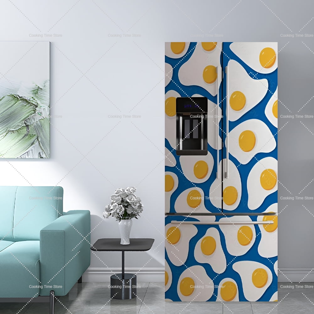 Retro Mottled 3D Peel and Stick Vinyl Refrigerator Wrap Stickers ...