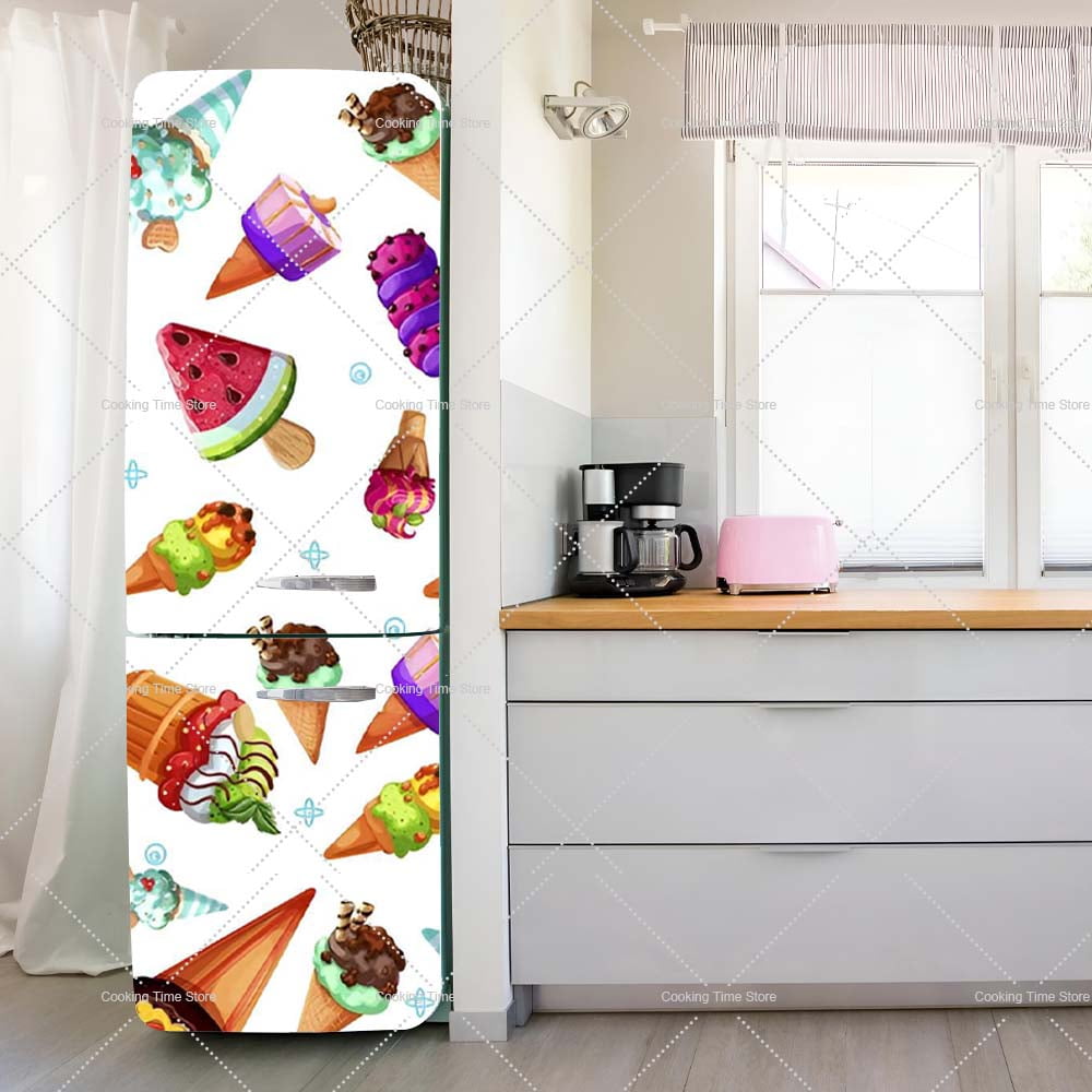 Retro Mottled 3D Peel and Stick Vinyl Refrigerator Wrap Stickers ...