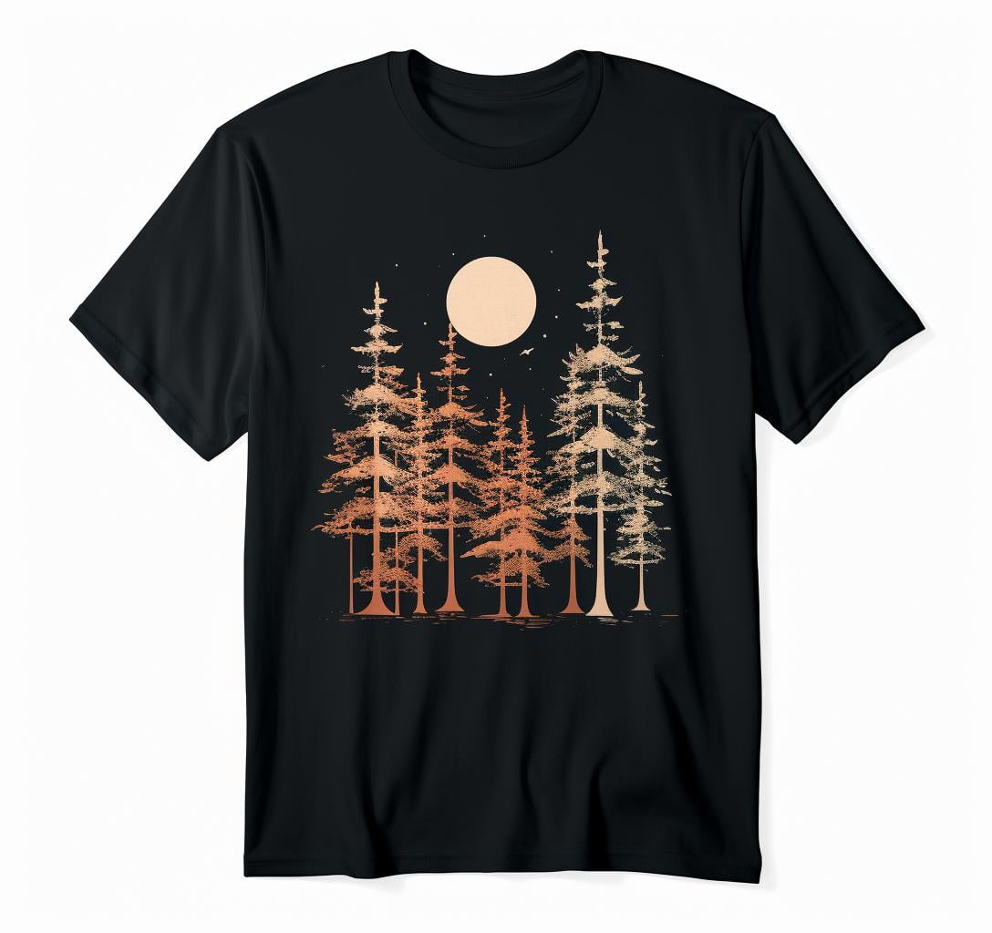 Retro Mountain Landscape T-Shirt Men's Vintage Nature Graphic Tee ...