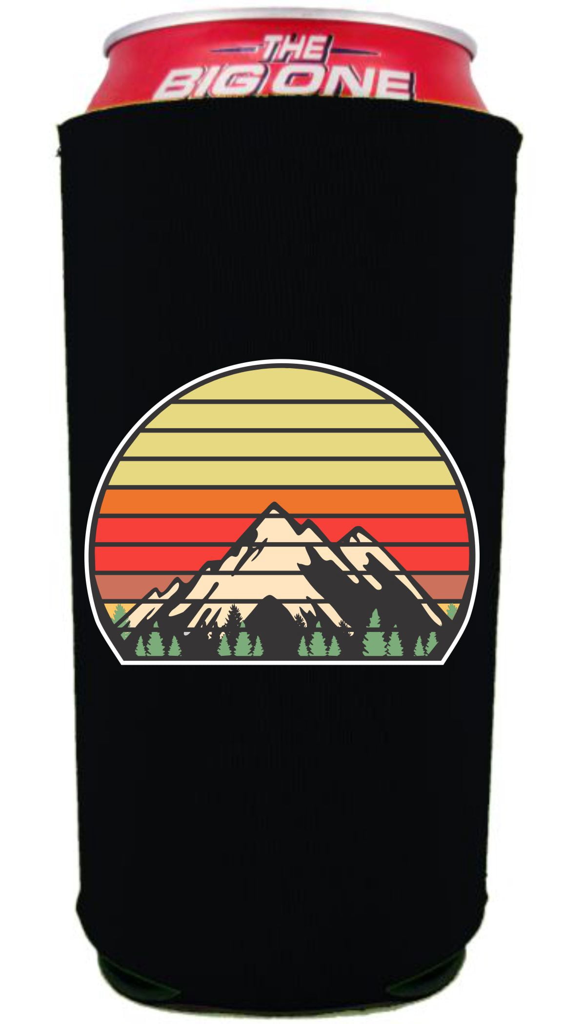 Retro Mountains 24/25oz Large Can Coolie (Black) - Walmart.com