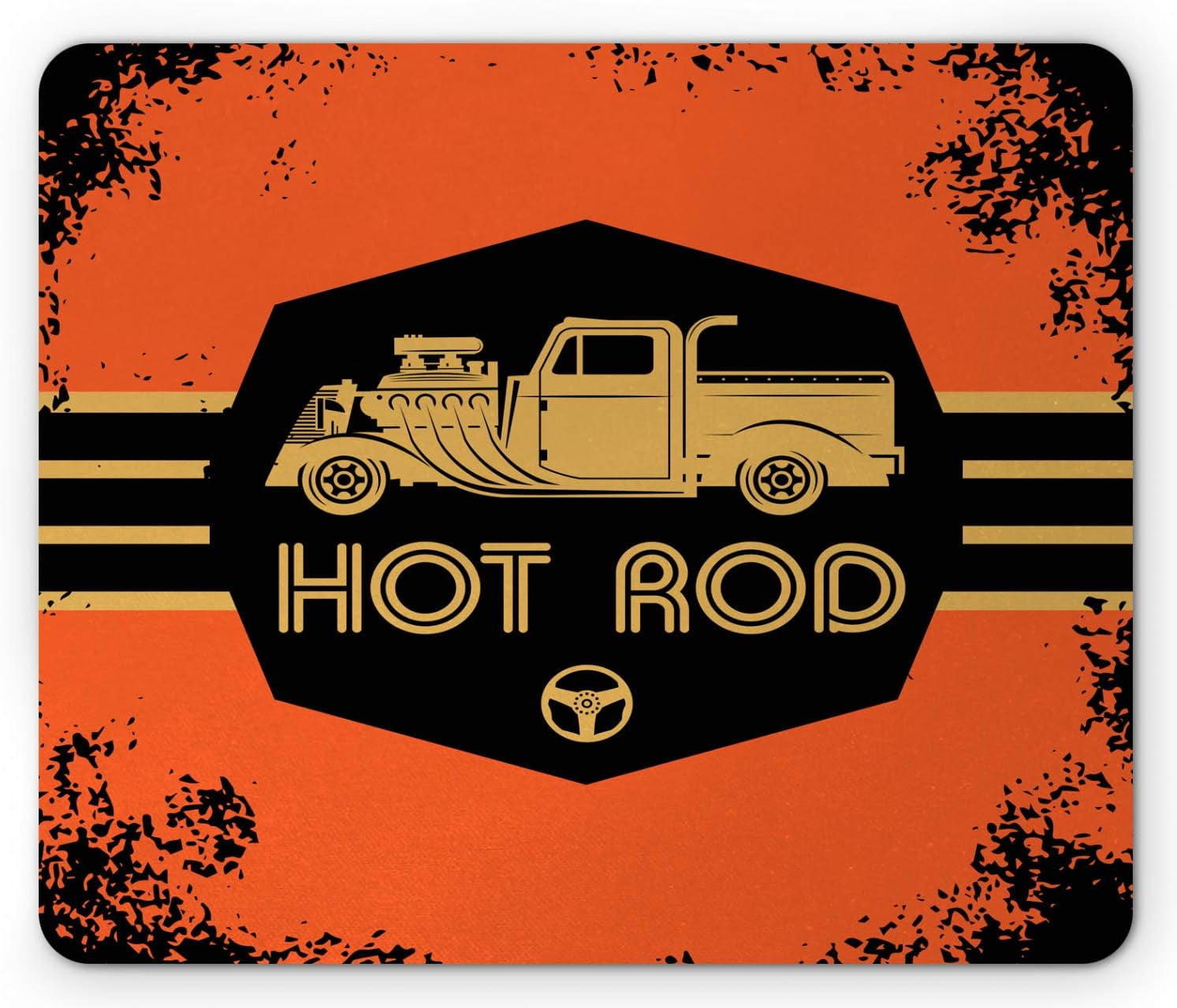 Retro Mouse Pad, Hot Rod Grunge Poster Design Custom Truck Americana ...