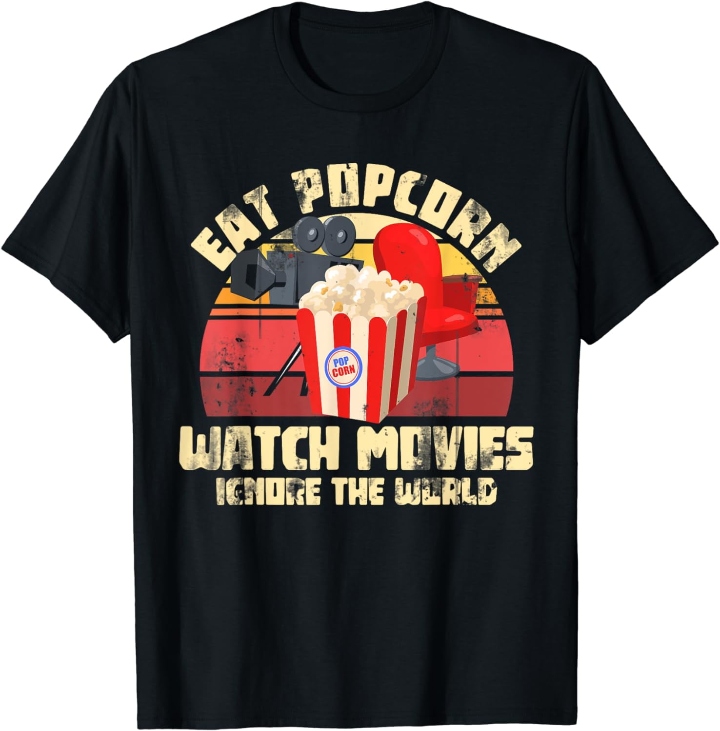 Retro Movie Night Gift Idea Film Food Lover Popcorn T-Shirt - Walmart.com