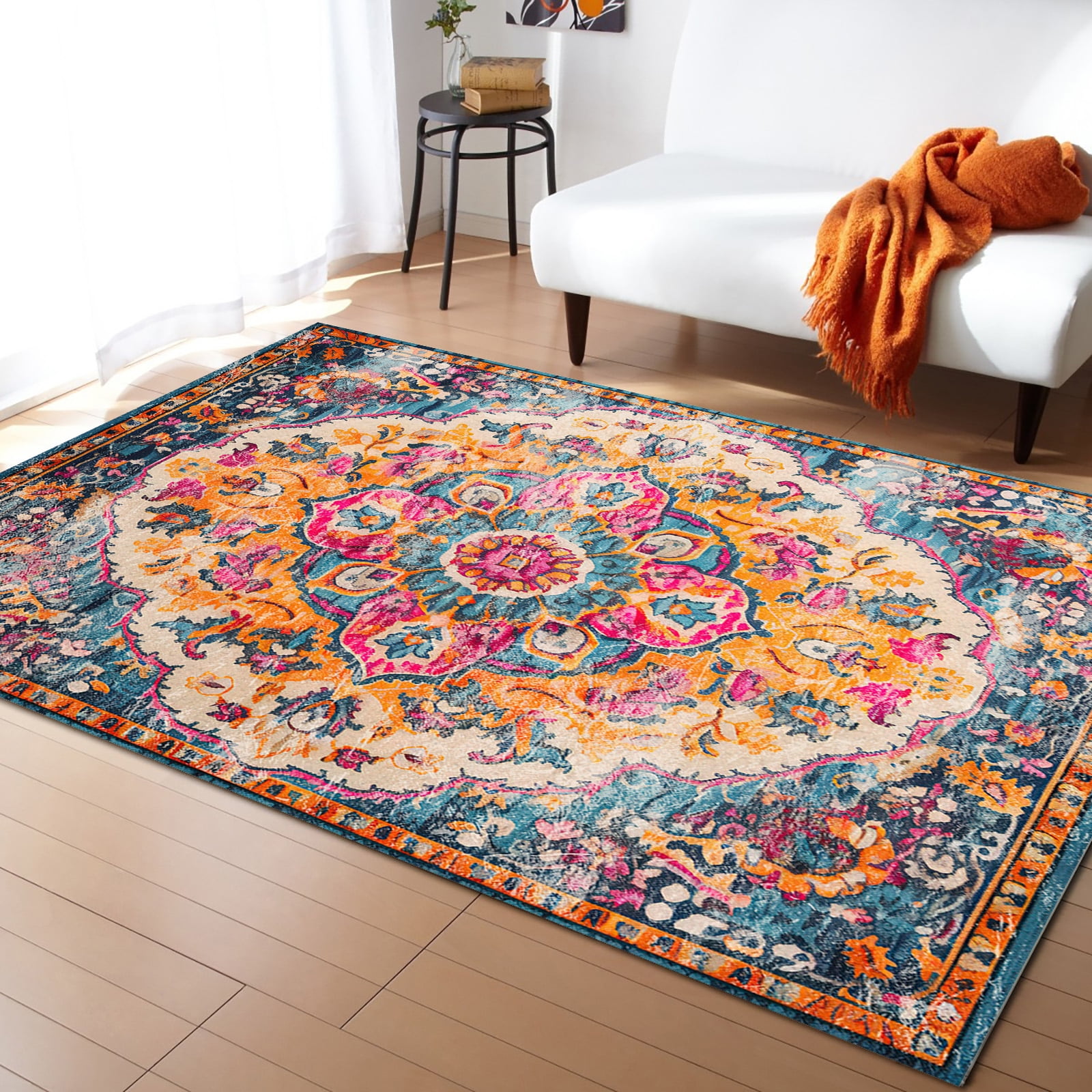 Retro Murals Medieval Living Room Floor Mat Children's Bedroom Bedside ...