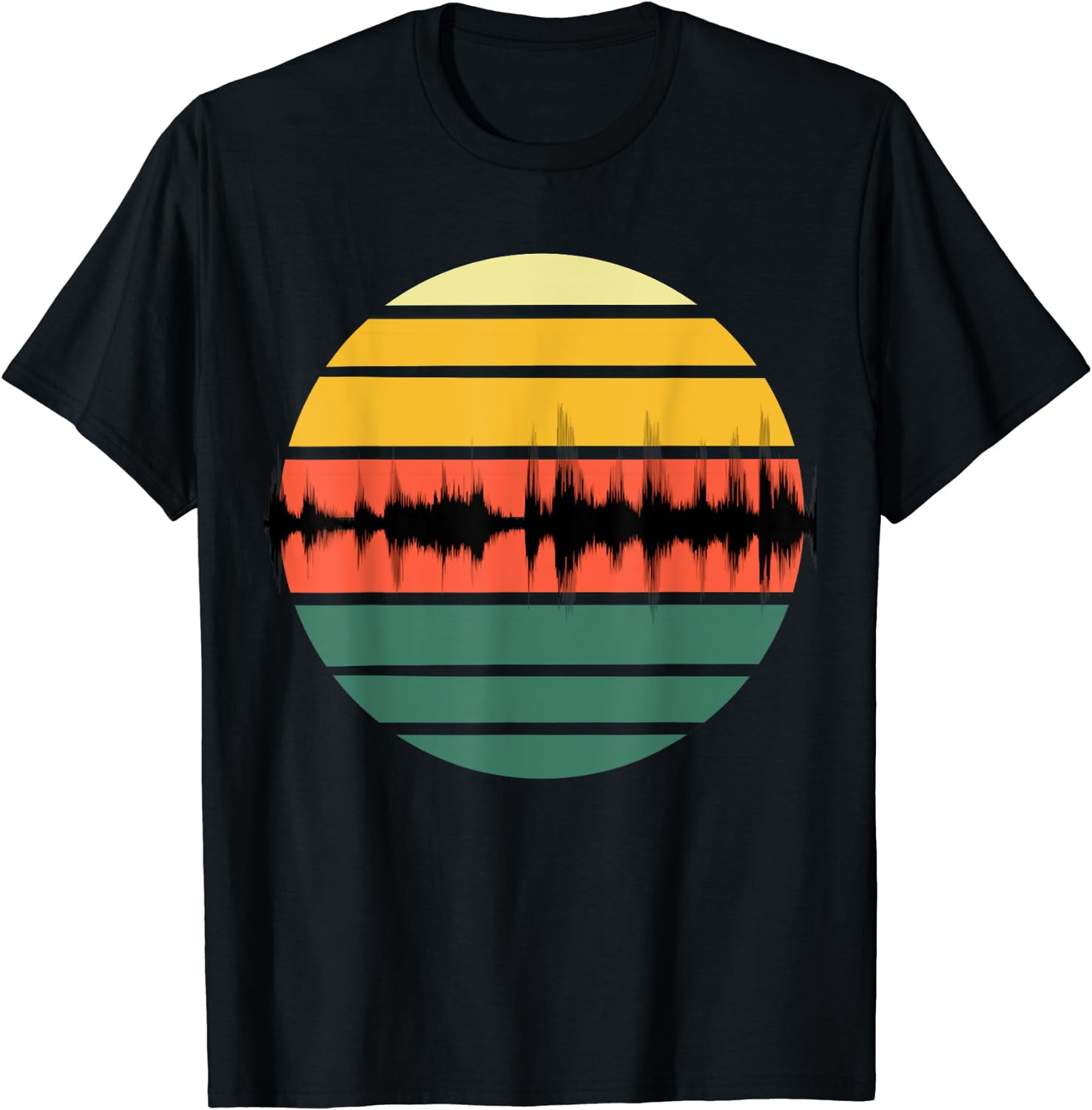 Retro Music Gift For Sound Engineer Shirt Vintage Soundwave T-Shirt ...