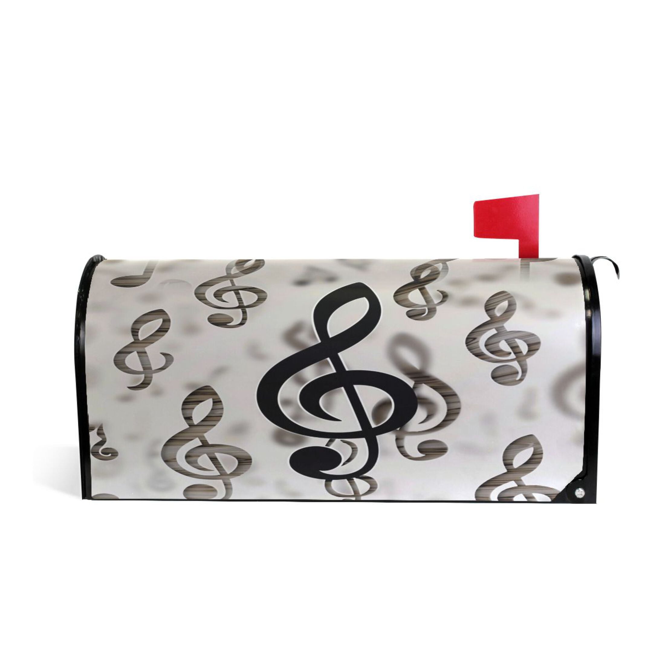 Retro Musical Note Magnetic Mailbox Covers Post Box Wraps Garden Yard ...