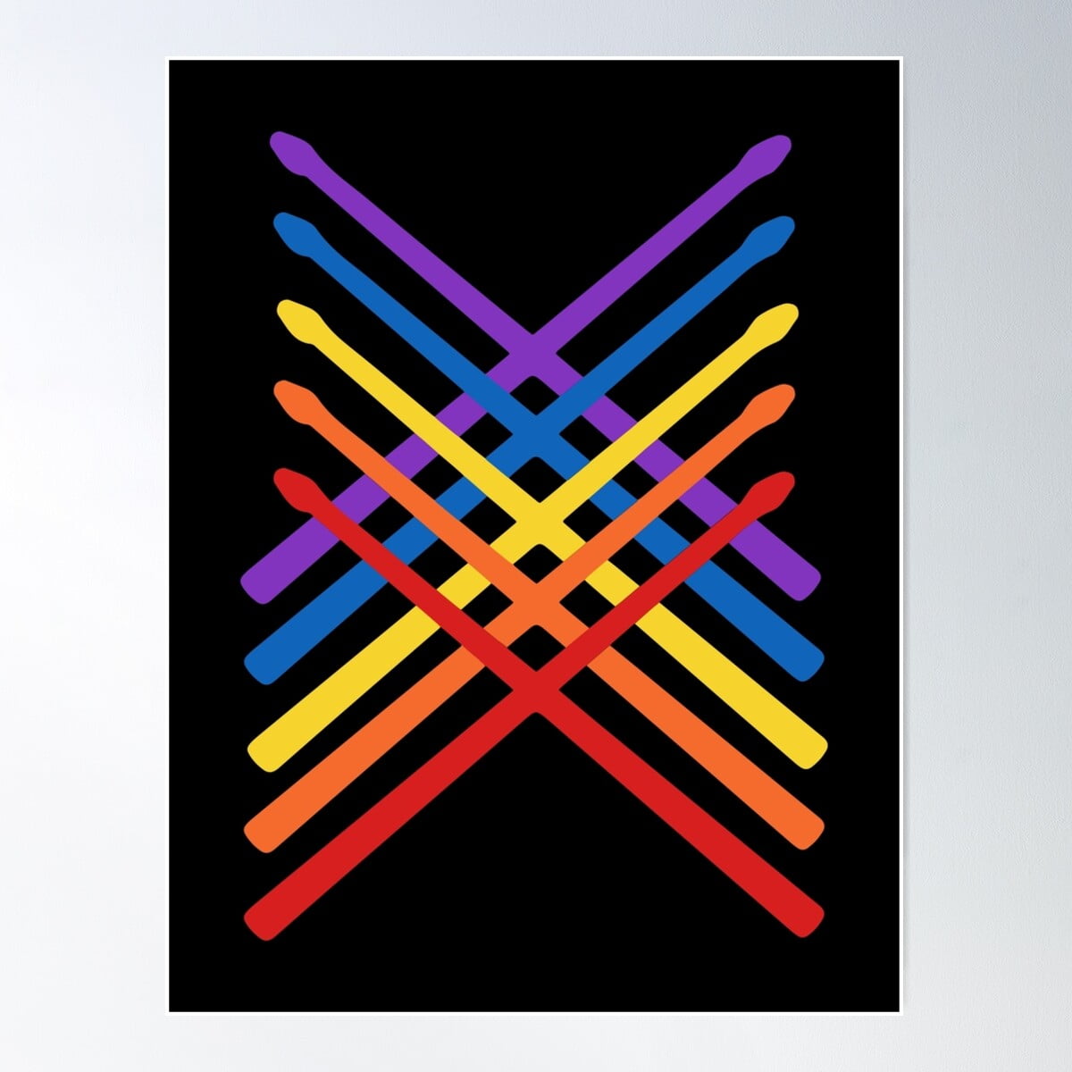 Retro Musician Drumsticks Drummer Drummer Poster Wall Art, Modern Wall ...