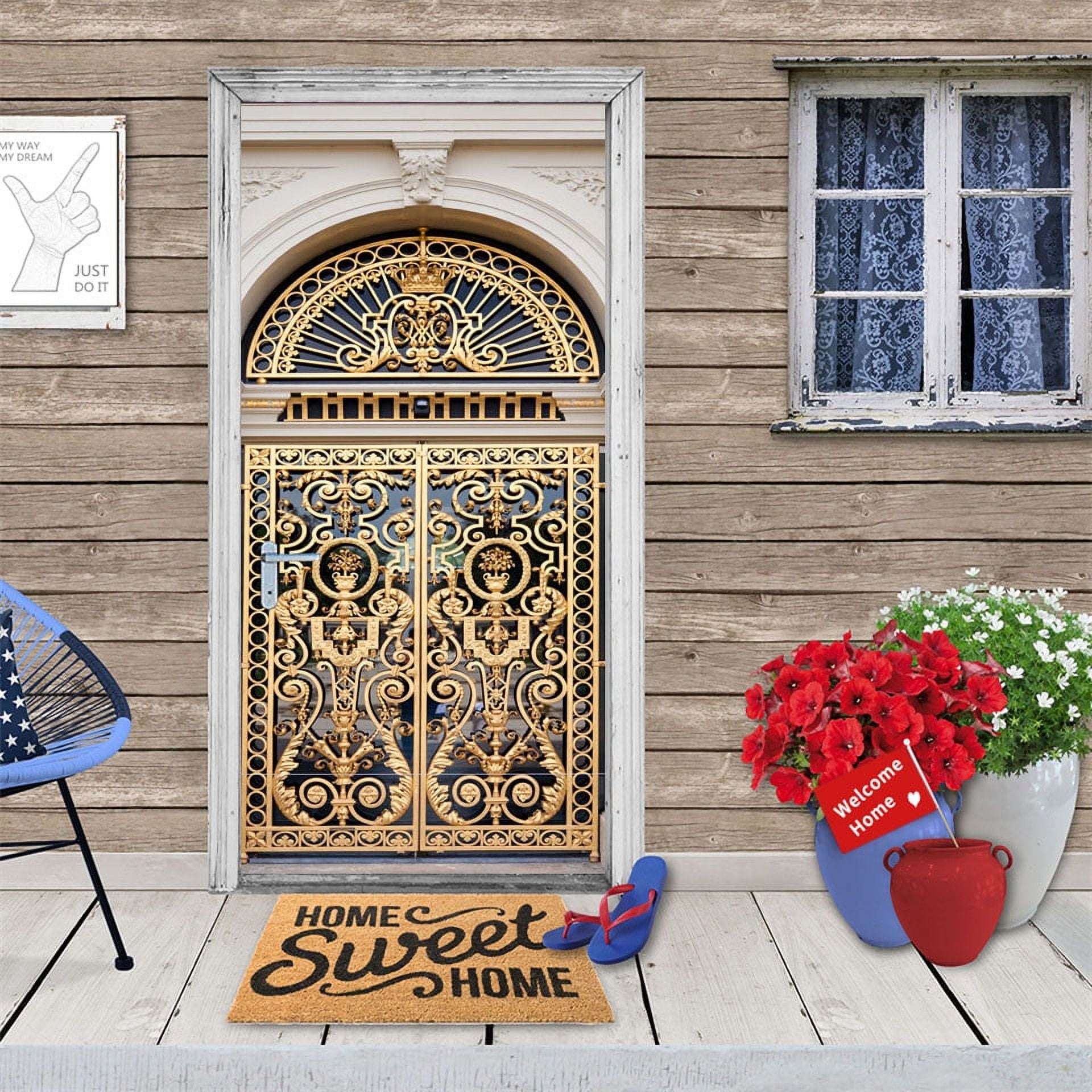 Retro Muslim Style 3D Door Sticker Self-Adhesive Vinyl Wall Sticker ...