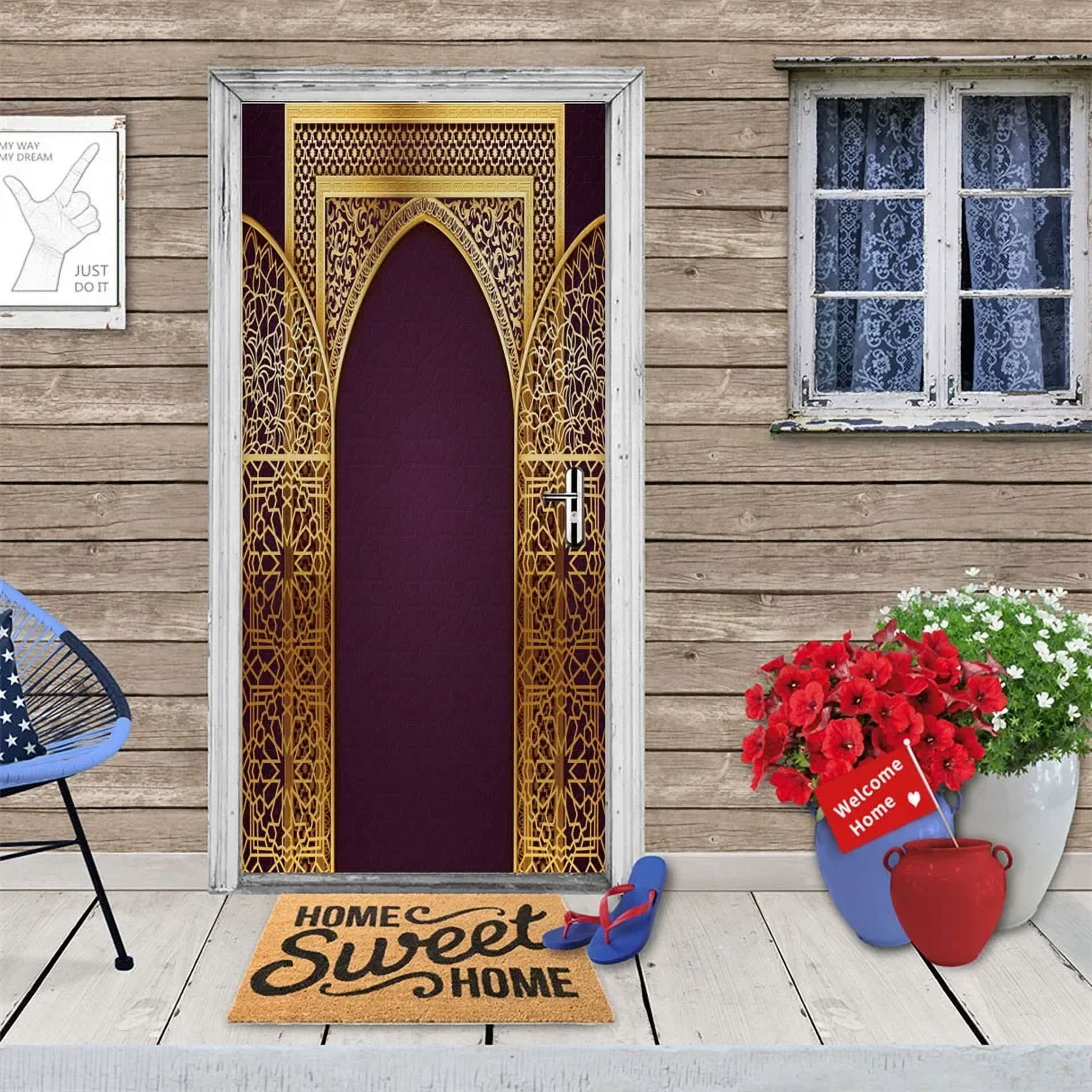 Retro Muslim Style 3D Door Stickers Exotic Ethnic Religious Believer ...