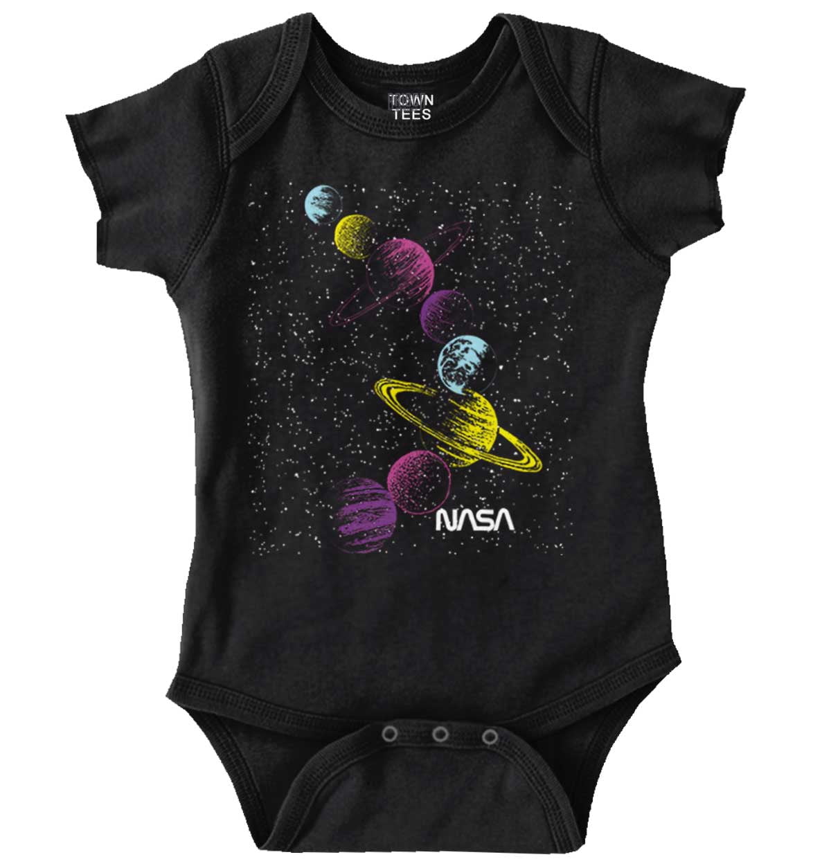 Retro NASA Space Milky Way Planets Romper Boys or Girls Infant Baby ...