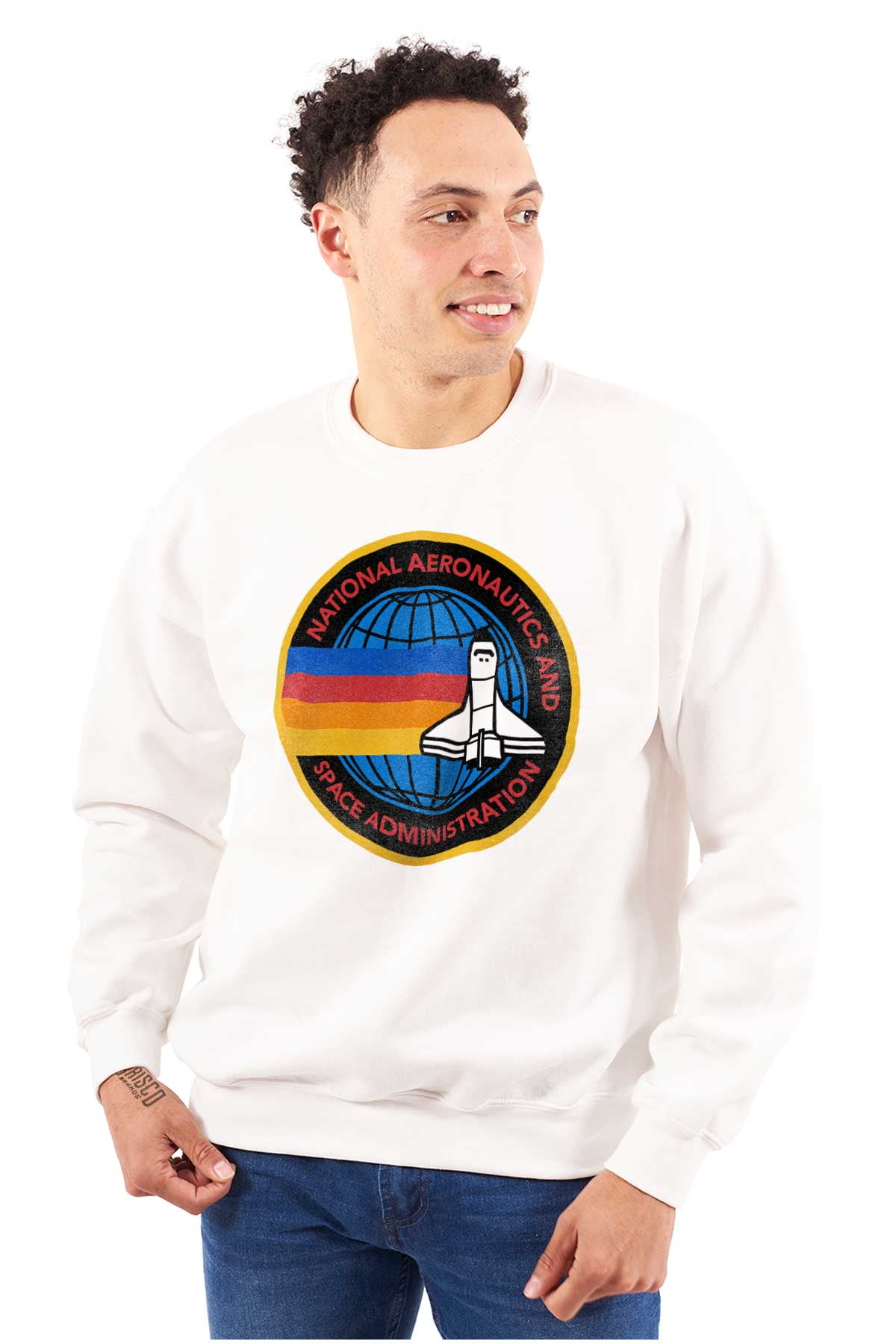 Retro NASA Space Shuttle Rainbow Sweatshirt for Men or Women Brisco ...