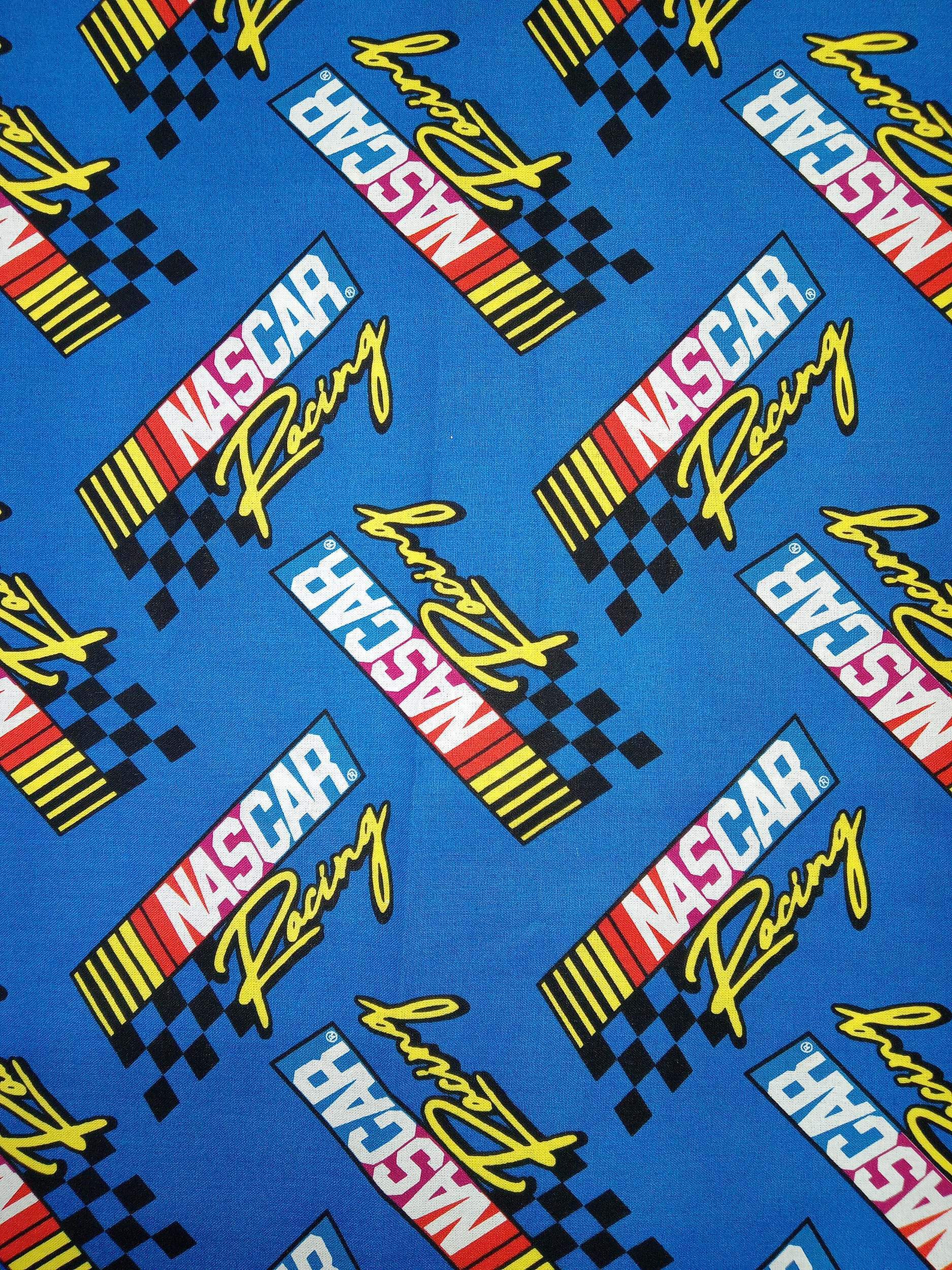Retro NASCAR Racing Blue Cotton Fabric - Walmart.com