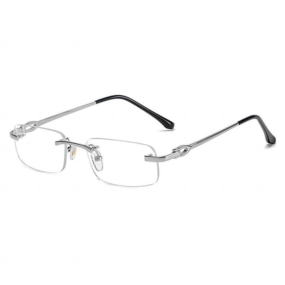 Retro Narrow Clear Lens Rectangular Silver Wire Frame Metal Designer ...