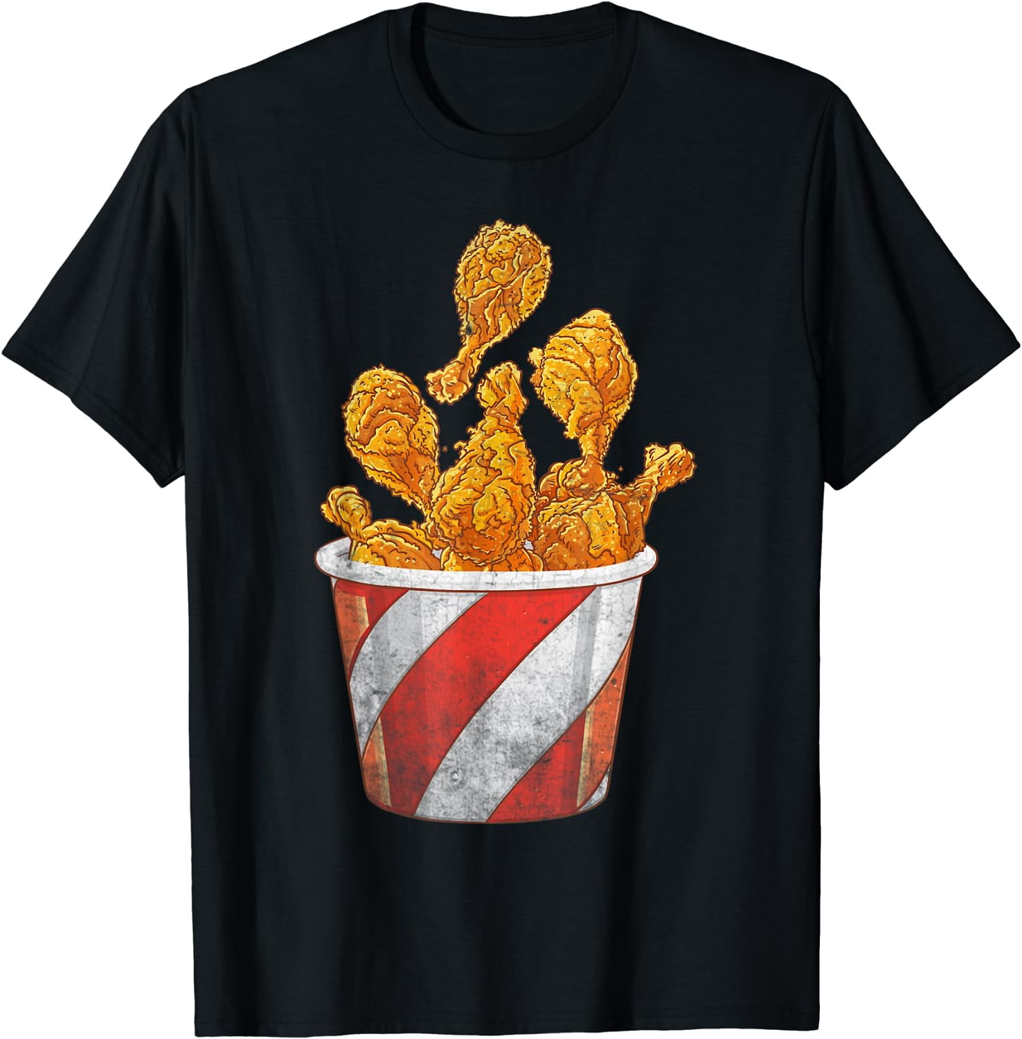 Retro National Fried Chicken Day Funny Fast Food Lover T-Shirt Black ...