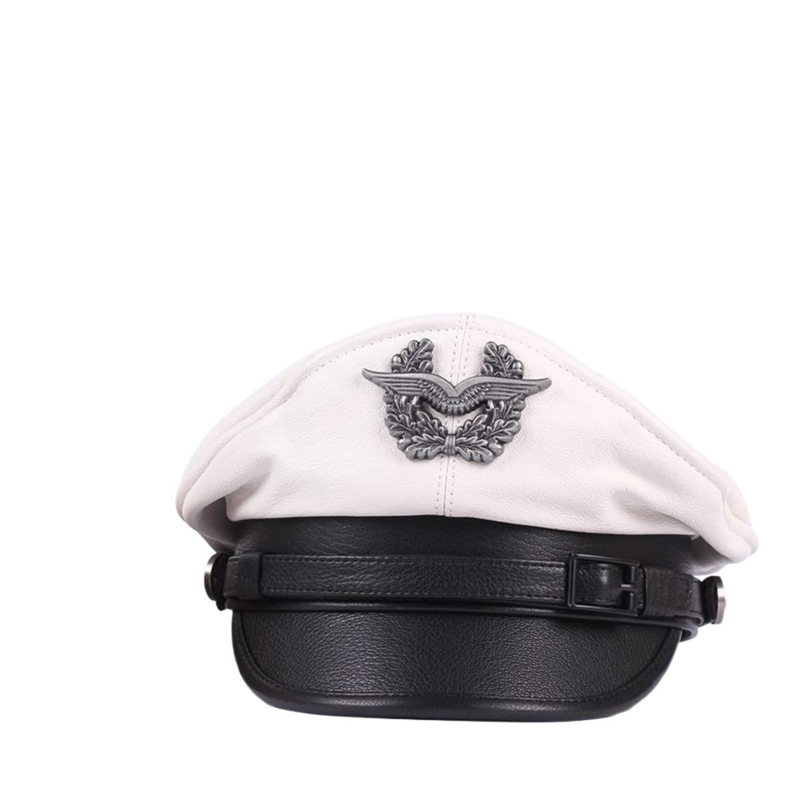Retro Navy Peaked Sailor Cap German Caps For Men Male Genuine Leather ...