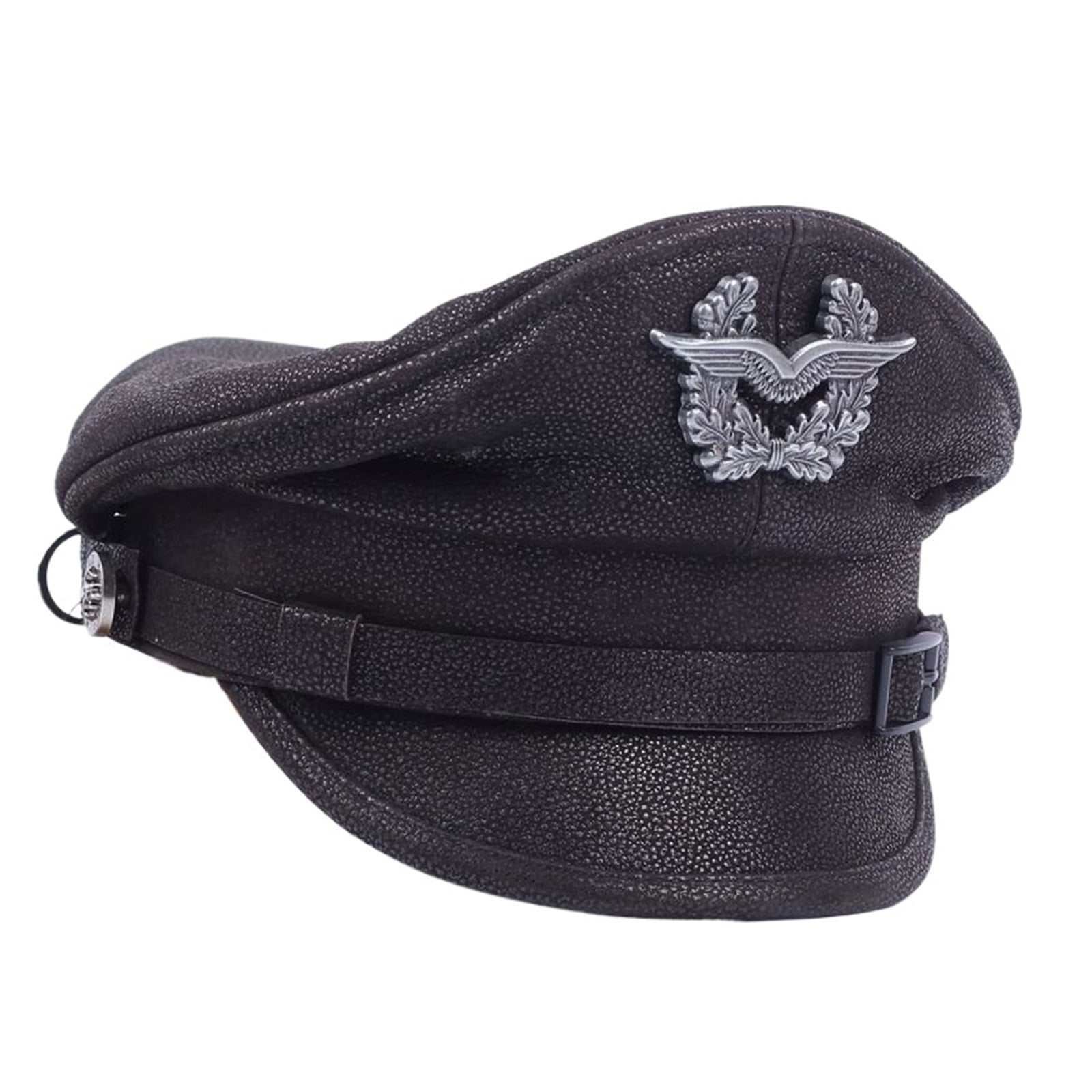 Retro Navy Peaked Sailor Cap German Caps For Men Male Genuine Leather ...