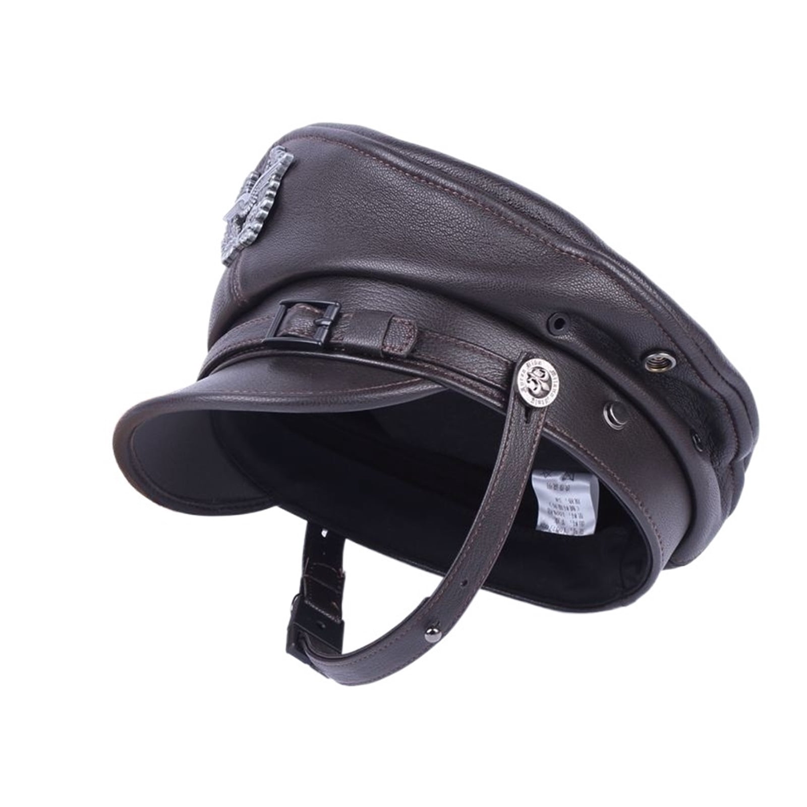 Retro Navy Peaked Sailor Cap German Caps For Men Male Genuine Leather ...