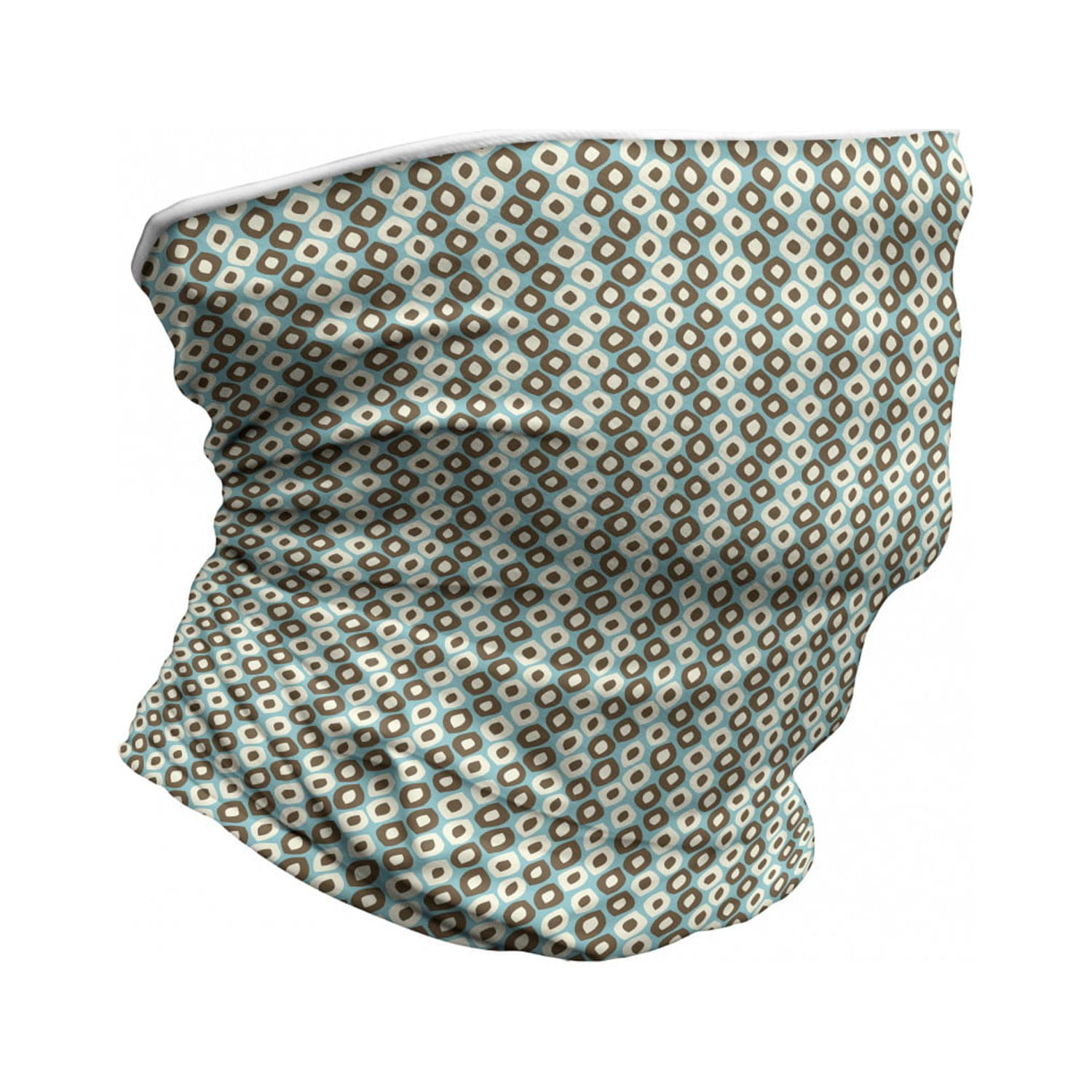 Retro Neck Gaiter, Simplistic Oval Shapes, Unisex, Turquoise Brown ...