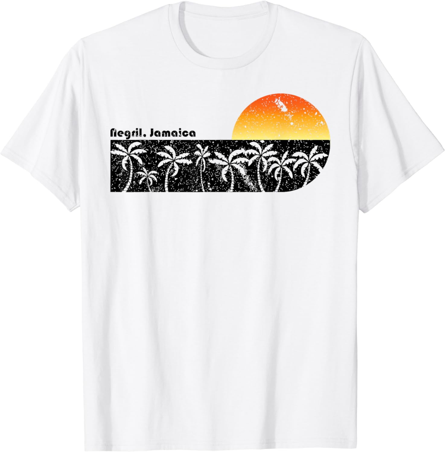 Retro Negril Jamaica Beach Sunset T-shirt - Walmart.com