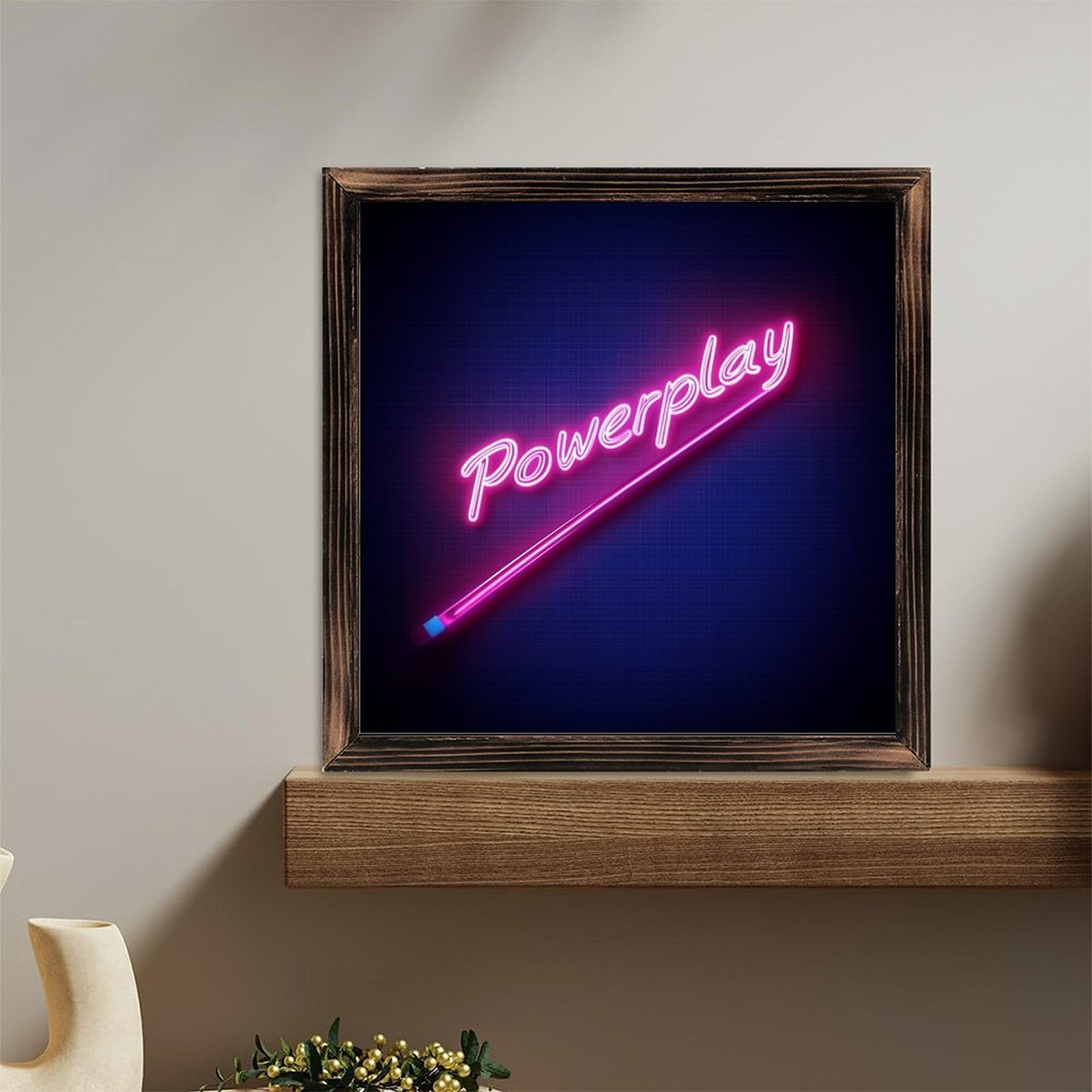 Retro Neon Light Wooden Sign Wall Plaque - Vintage Art Decoration, Wall ...