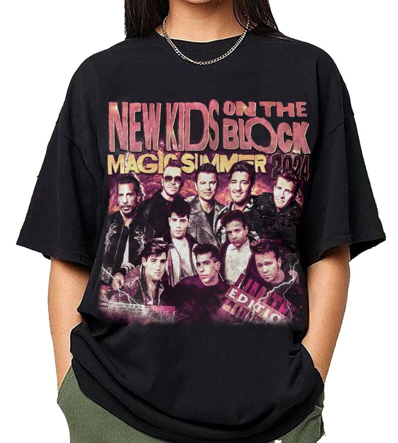 Retro New Kids On The Block Band T-Shirt, NKOTB The Magic Summer Tour ...