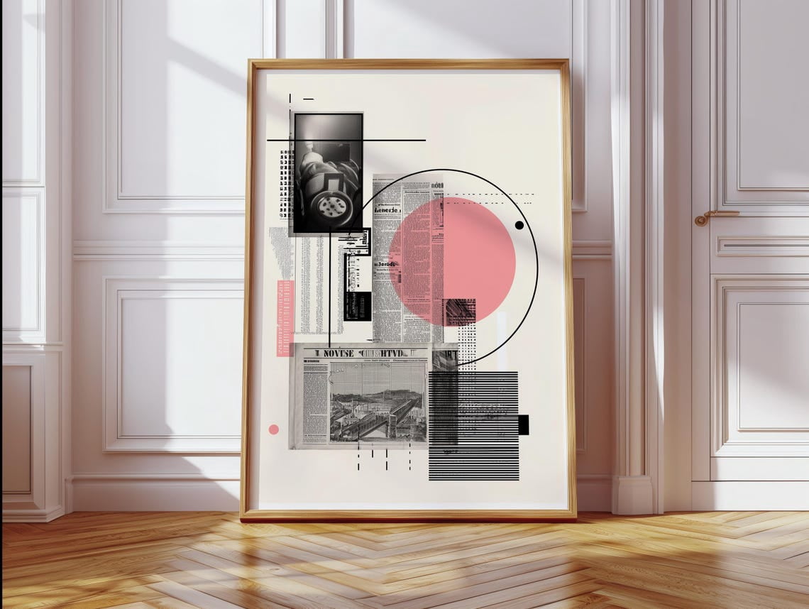 Retro Newspaper Abstract Print, Abstract Poster, Retro Japanese Poster ...