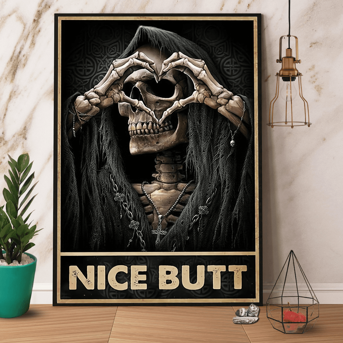 Retro Nice Butt Death Skeleton Paper Poster No Frame Matte Wall Art ...