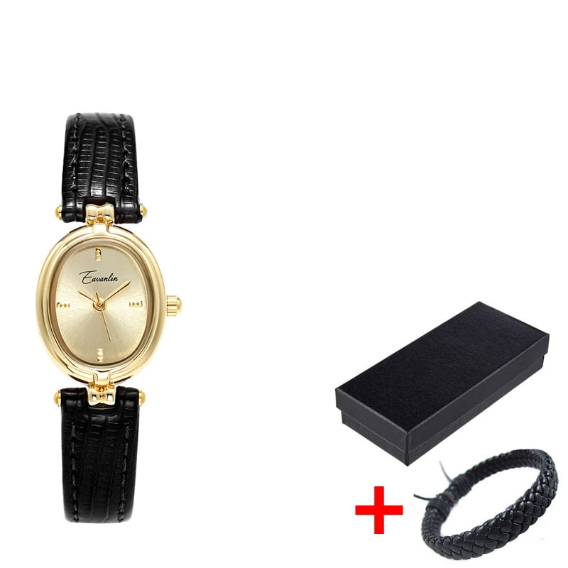 Retro Niche Design Square Rectangular Gold Dial Quartz Women's Watch ...