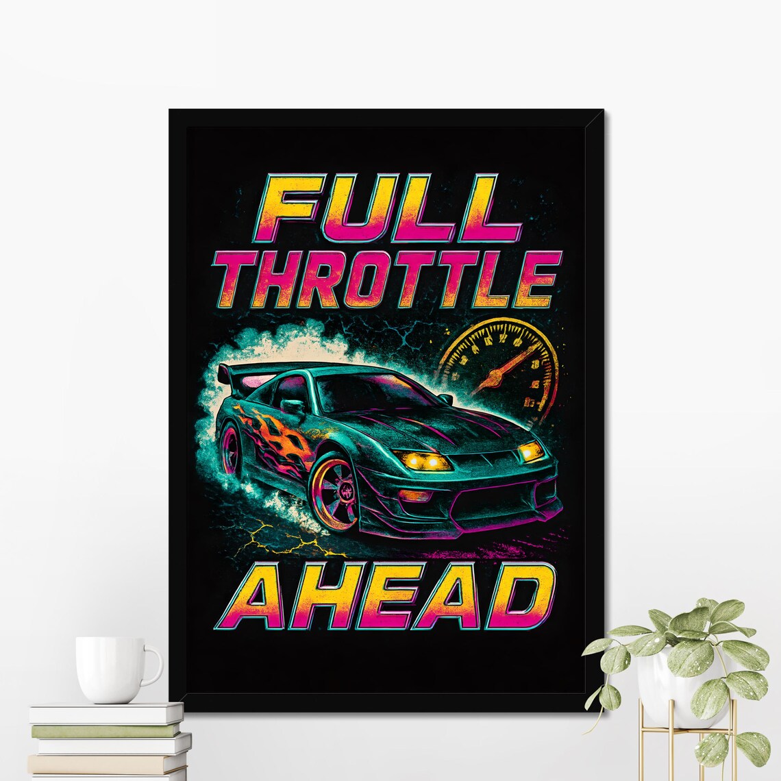 Retro Nissan Gtr Artwork Car, Sports Car Wall Art, Wall Decor, Iconic ...