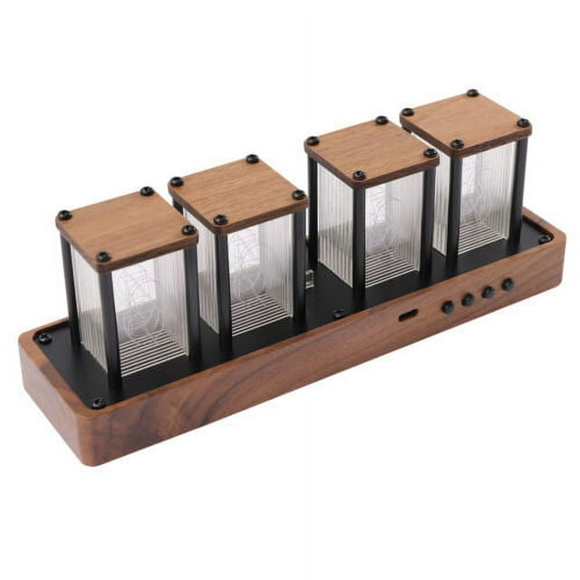 Retro Nixie Tube Clock 4IN1 LED Digital Desktop Clock Electronic Clocks ...