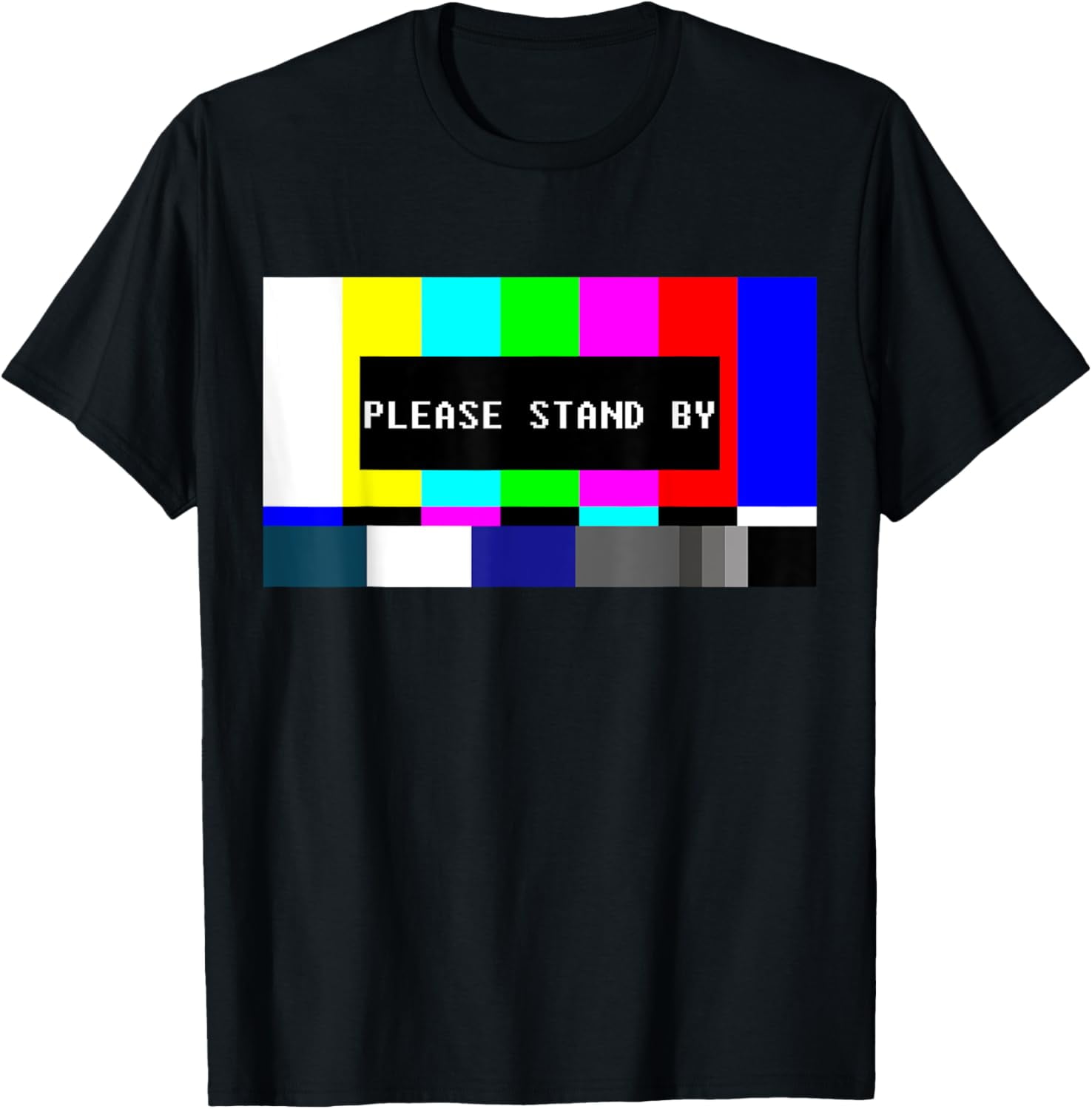 Retro No Signal TV Test Pattern Vintage Television Bars Tee T-Shirt men ...