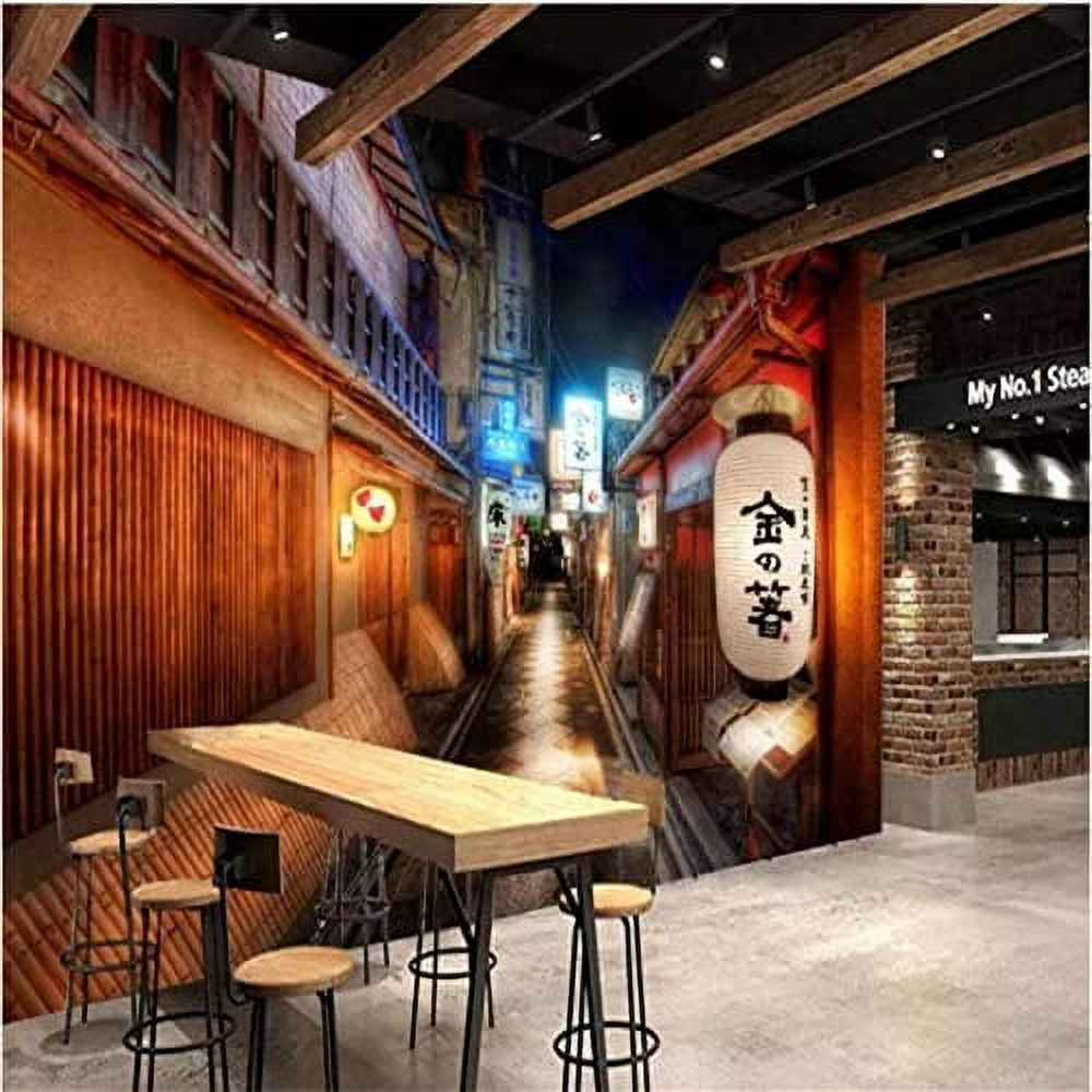 Retro Nostalgic Night City Snack Street Art 3D Wall Murals Wallpaper ...