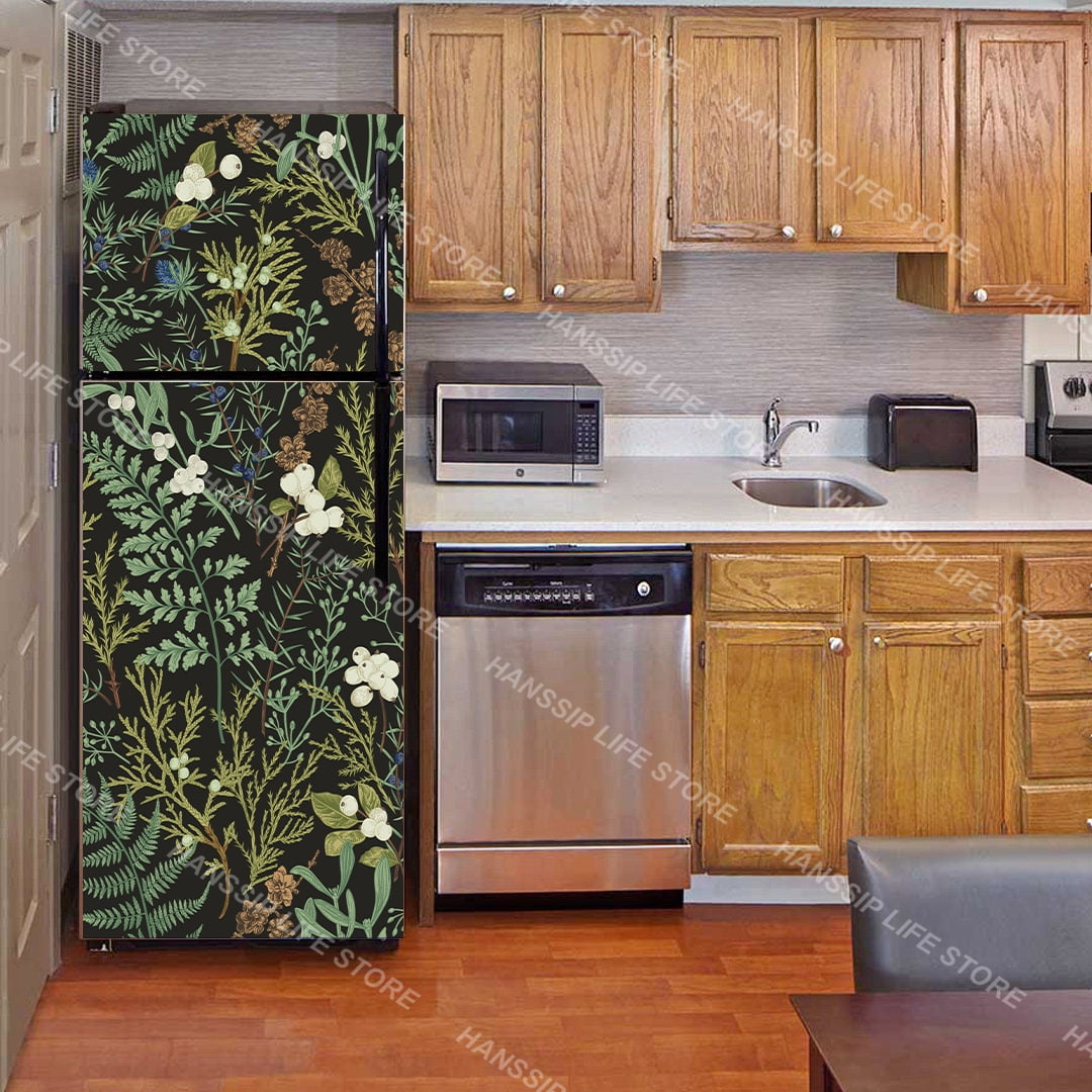 Retro Novelty Refrigerator Mural Sticker Vintage Wood Grain Love ...