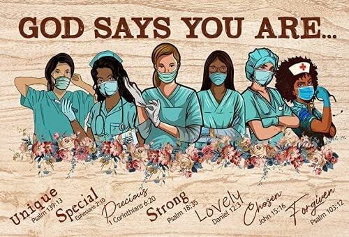 Retro Nurse God Says You Are Unique Special Poster Precious Nursing ...