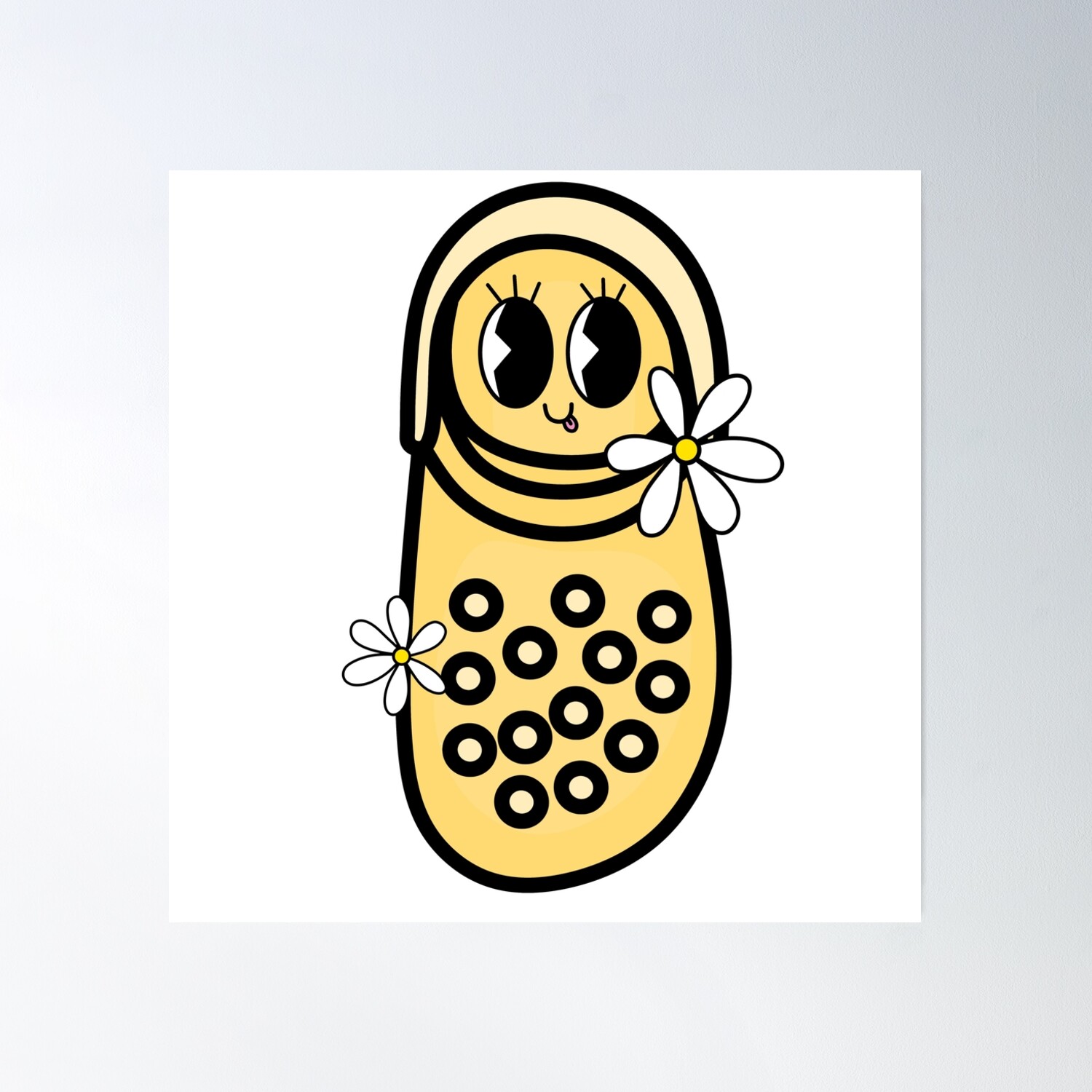 Retro Nurse Yellow / Daisy Poster Wall Art, Modern Wall Decor, 30x30 ...