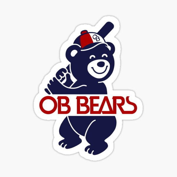 Retro Ob Bear Home Sticker Baseball Sticker, Football Sticker ...