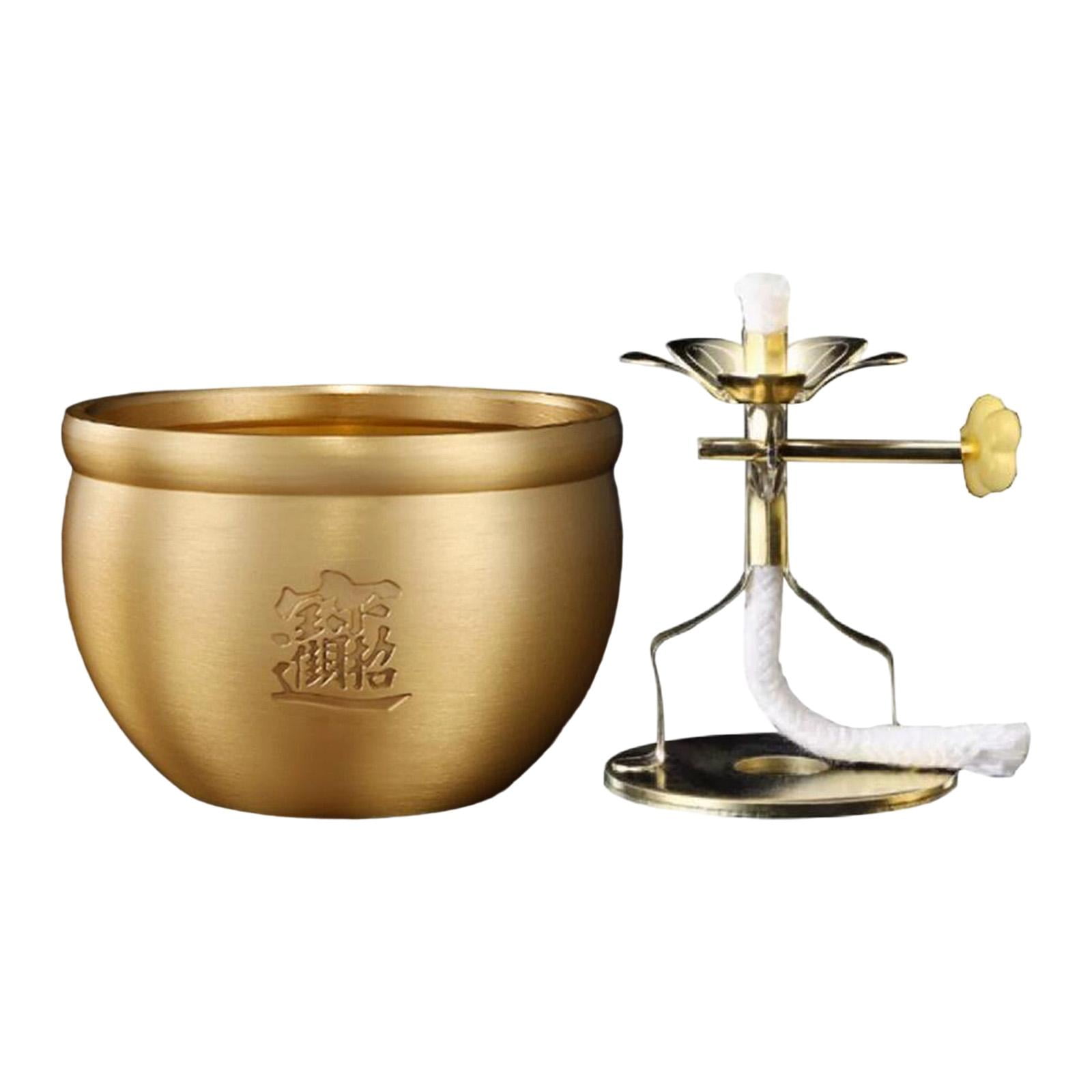 Retro Oil Lamp Table Centerpiece Ghee Lamp Holder Copper Material for ...