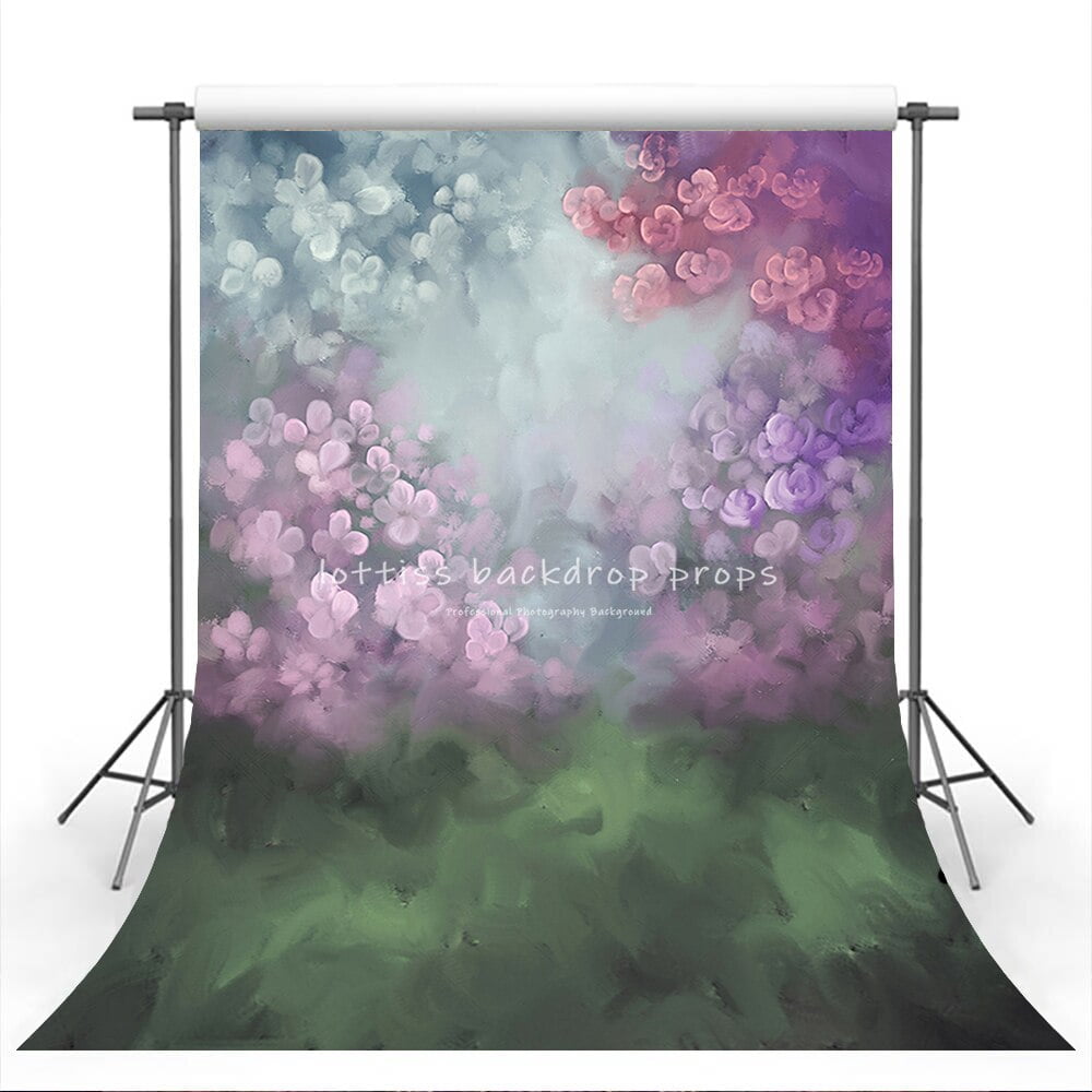 Retro Oil Painting Flower Backdrop Pregant Kids Portrait Photocall ...