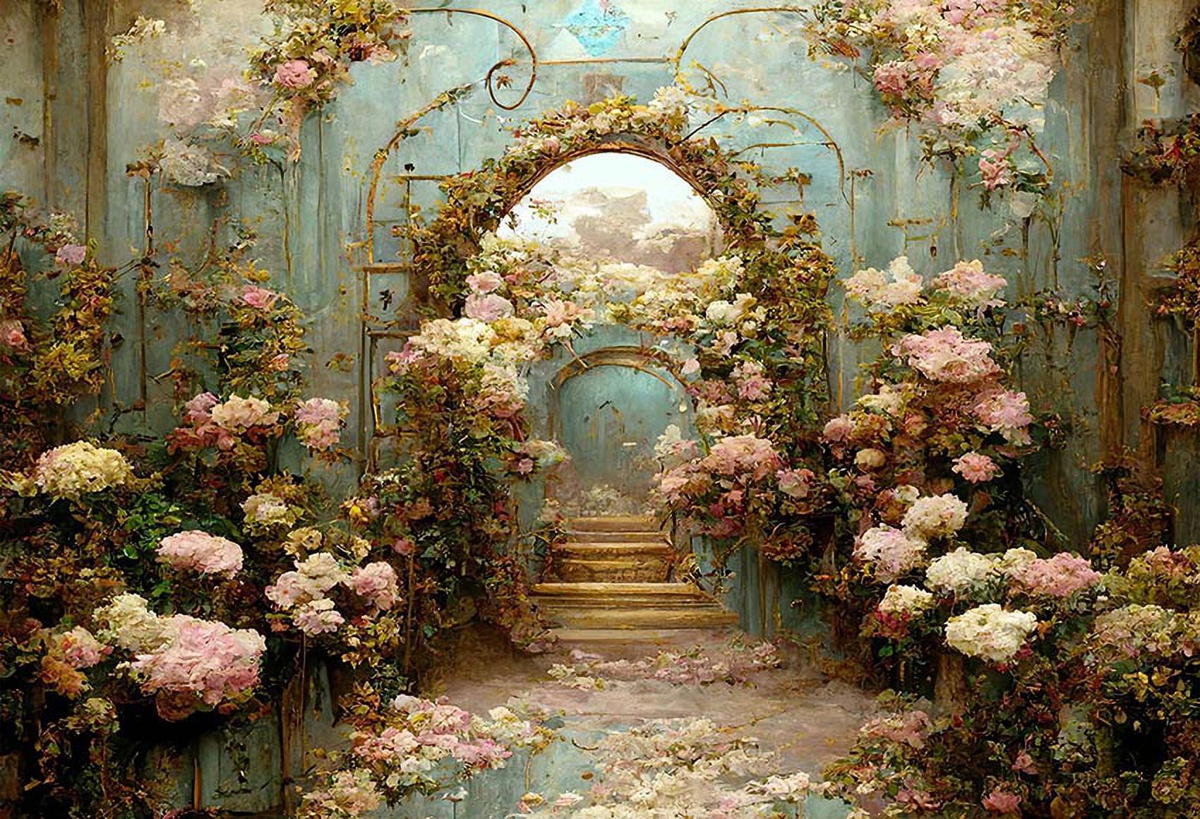Retro Oil Painting Garden Flower Wedding Girl ic Portrait r Photo ...