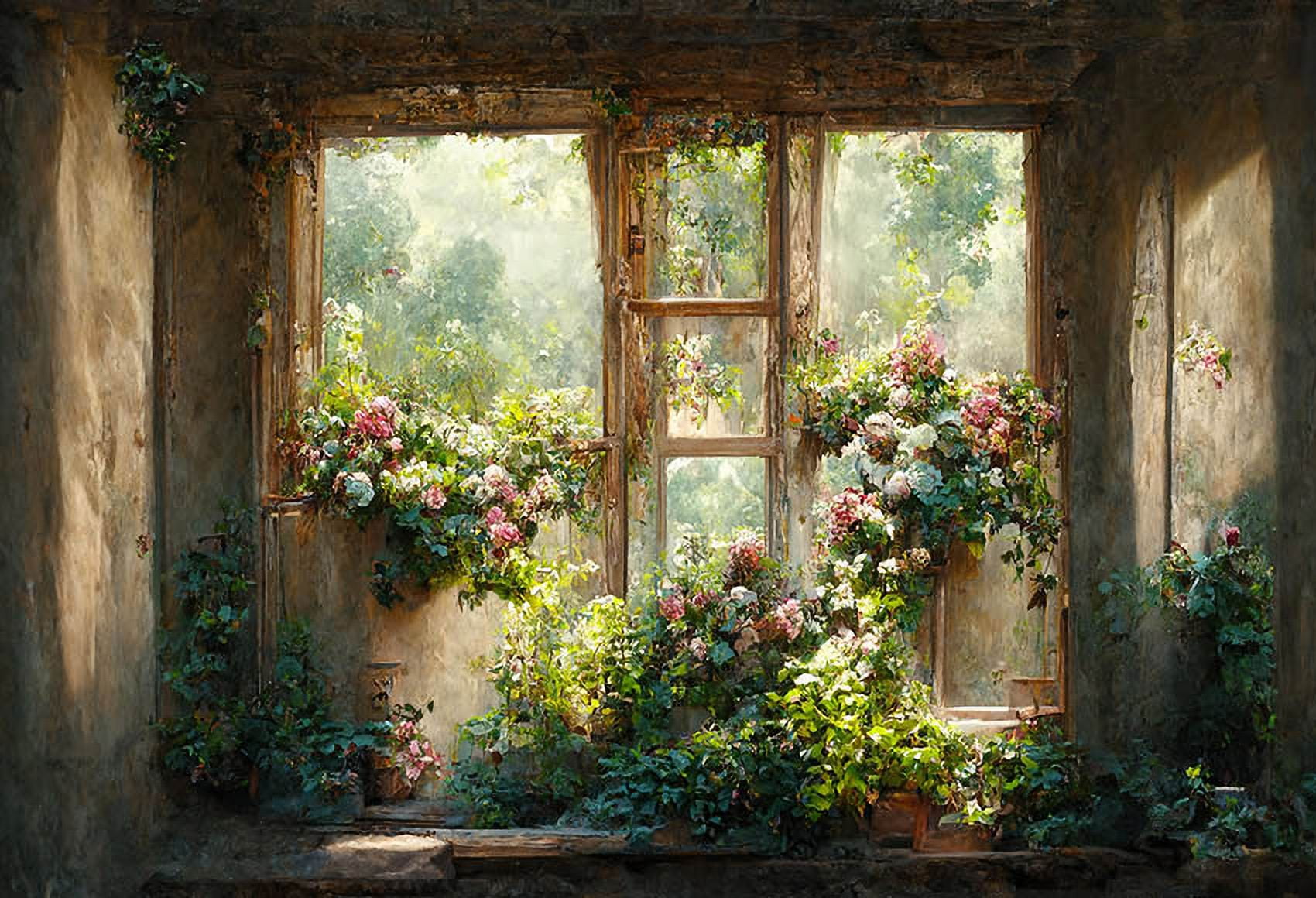 Retro Oil Painting Garden Flower Wedding Girl ic Portrait r Photo ...