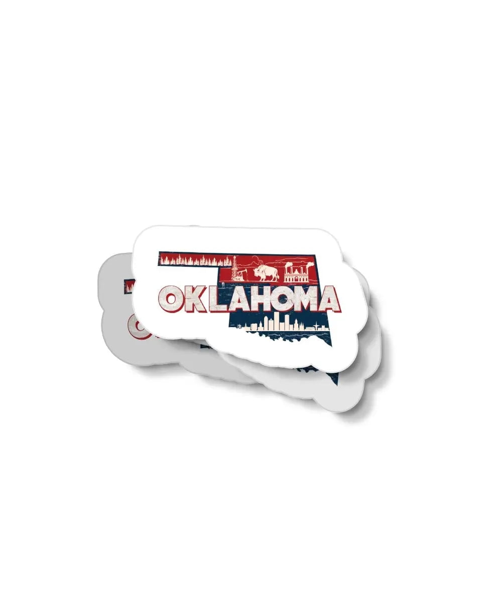 Retro Oklahoma Waterproof Sticker - Walmart.com
