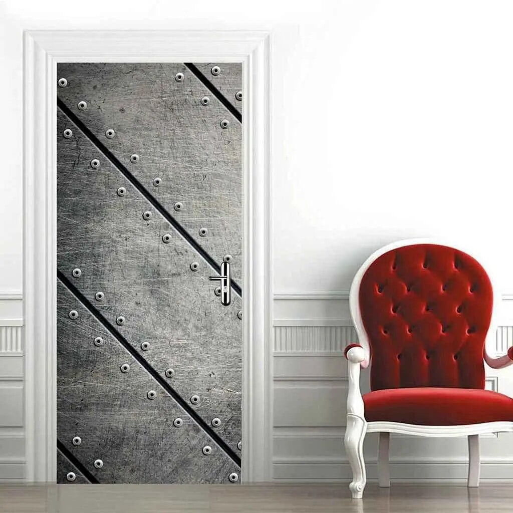 Retro Old Red Brick Wall Door Sticker Modern Art Door Decals Self ...