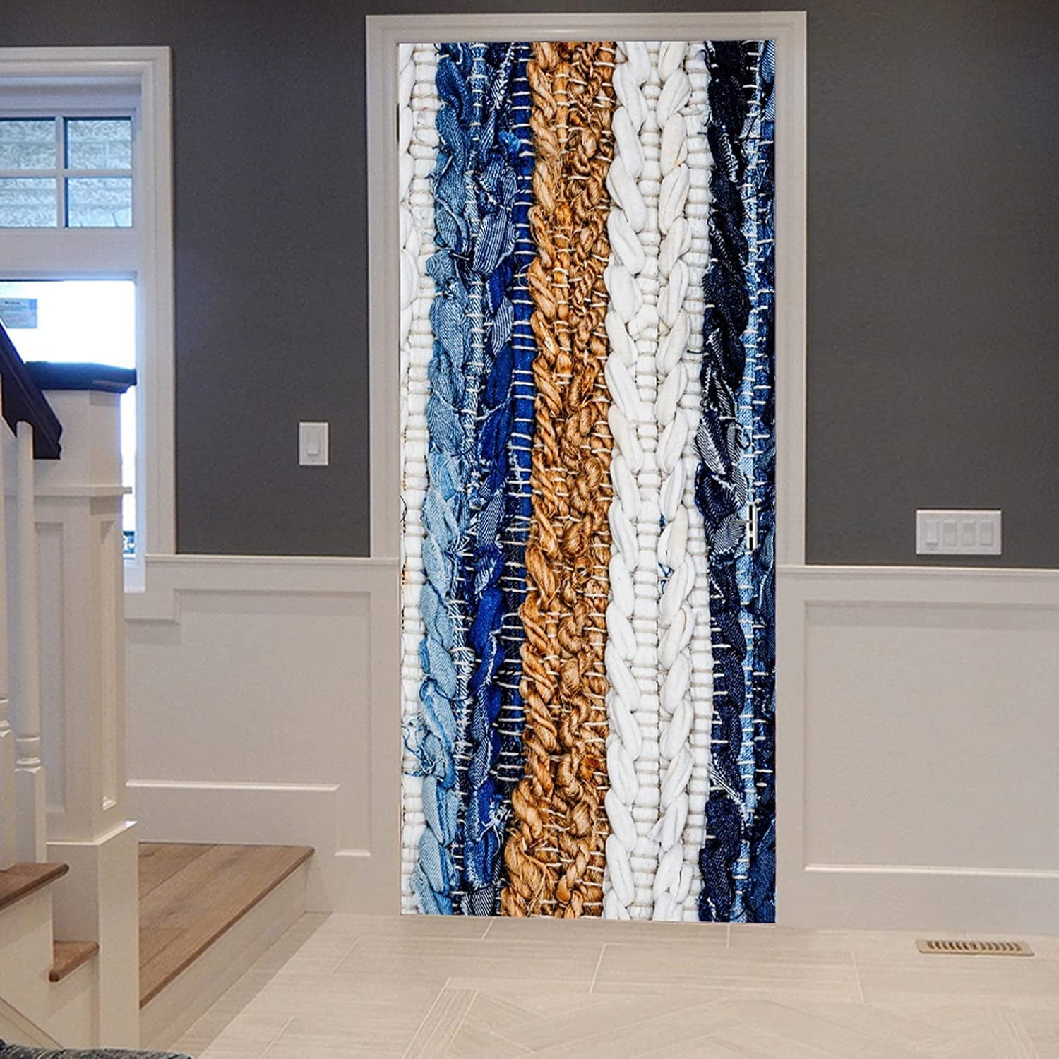 Retro Old Red Brick Wall Door Sticker Modern Art Door Decals Self ...