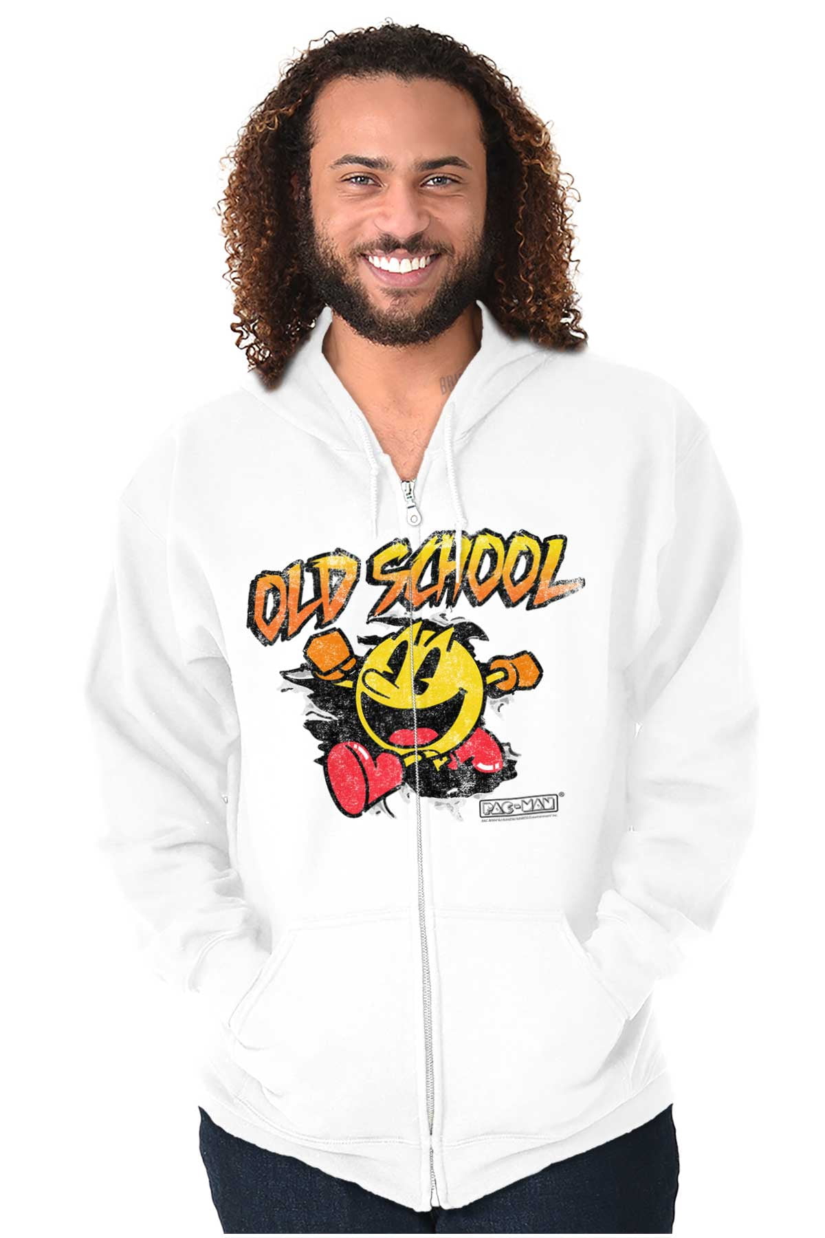 Retro Old School Arcade Game PACMAN Zip Up Hoodie Men's Women's Brisco ...