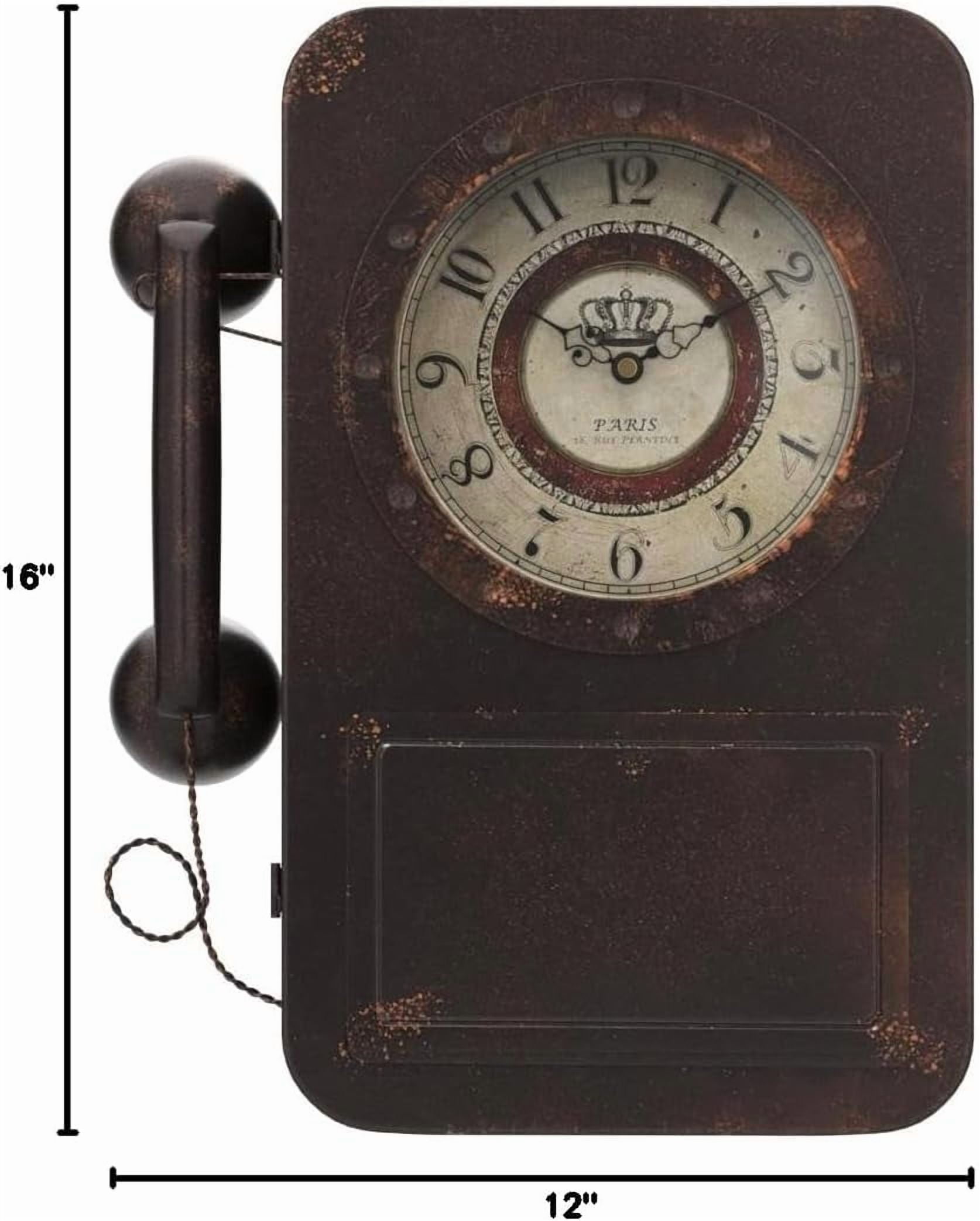 Retro Old Telephone Wall Clock with Hidden Safe, Battery Operated ...