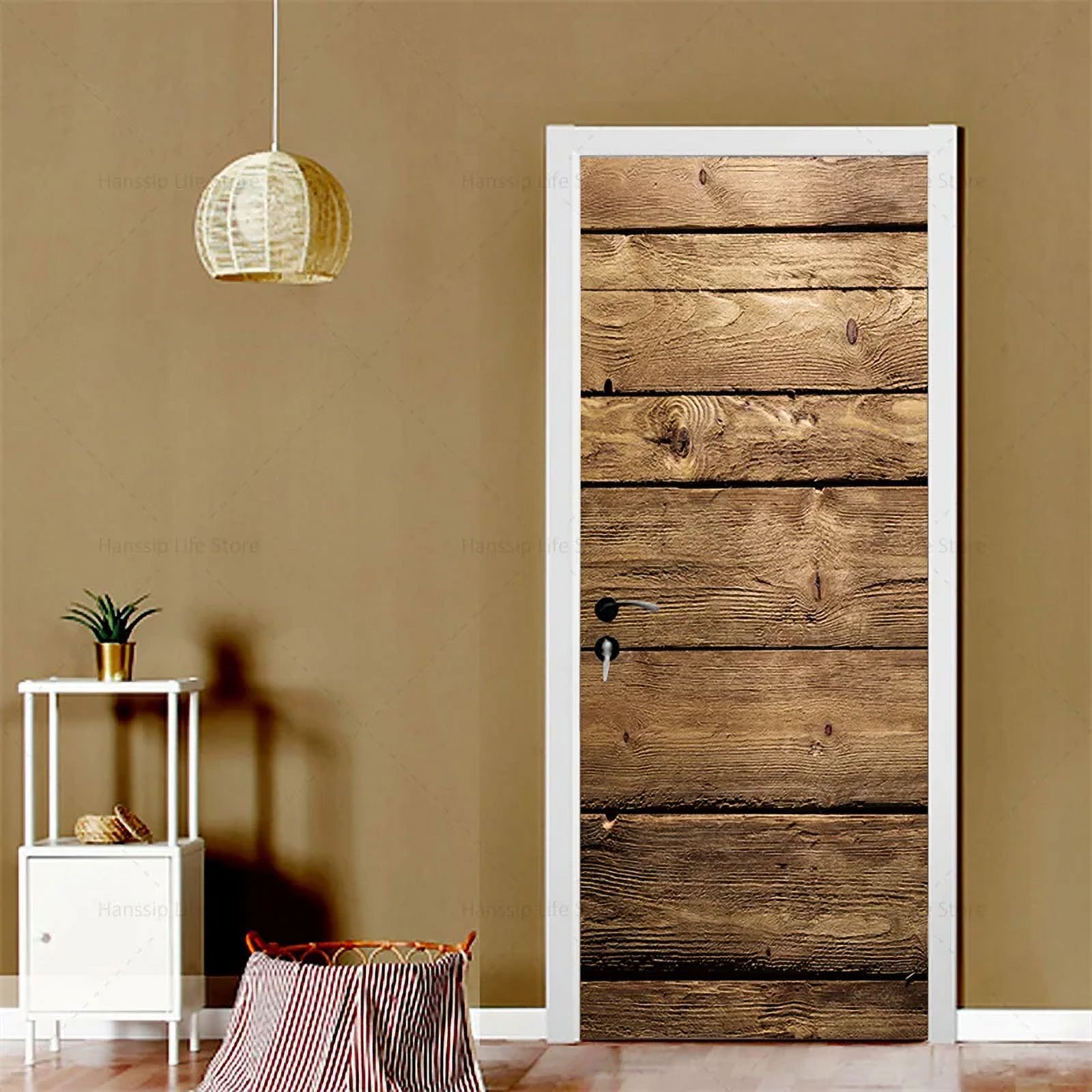 Retro Old Wooden Door Photo Wallpapers Vinyl PVC Poster Waterproof Self ...