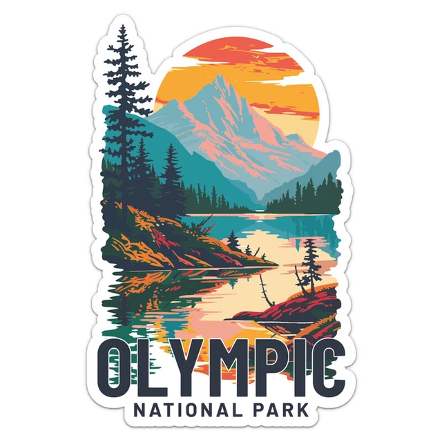 Retro Olympic National Park Sticker Phone Decal Water Bottle Stickers ...