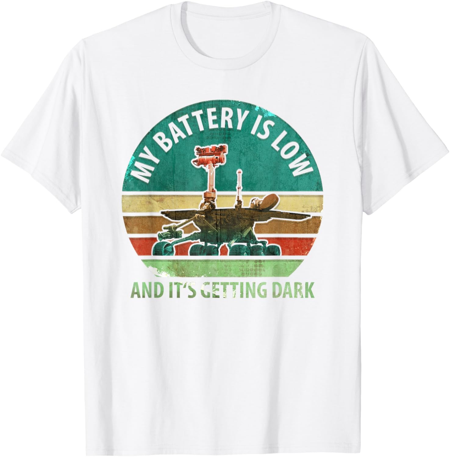 Retro Opportunity Mars Rover Low Battery T-Shirt T-ShirtMen and women ...