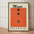 Retro Orange Office Trendy Mid century Modern Design Decor Unframed ...