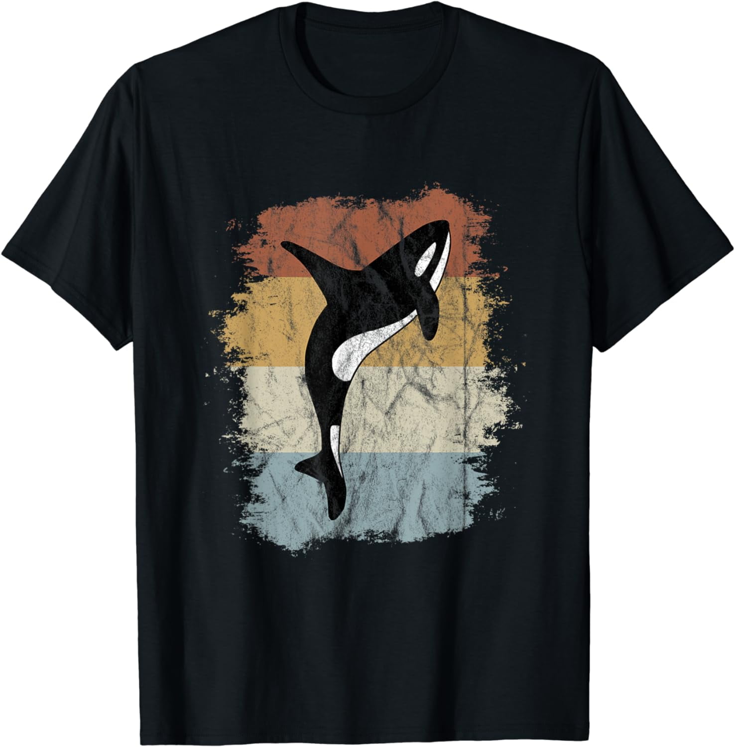 Retro Orca Sea Panda Vintage Killer Whale Silhouette T-Shirt - Walmart.com