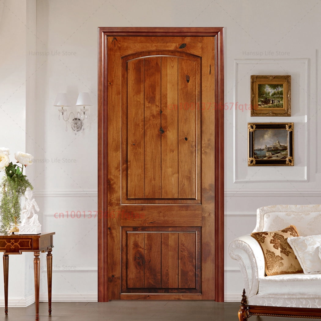 Retro Oriential Door Sticker Self Adhesive Plain PVC Vintage Wooden ...